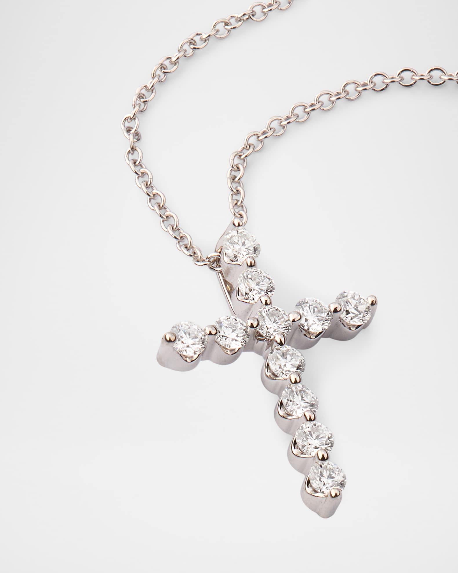 Neiman Marcus Diamonds 18K White Gold Diamond Cross Pendant, 0.33tcw ...