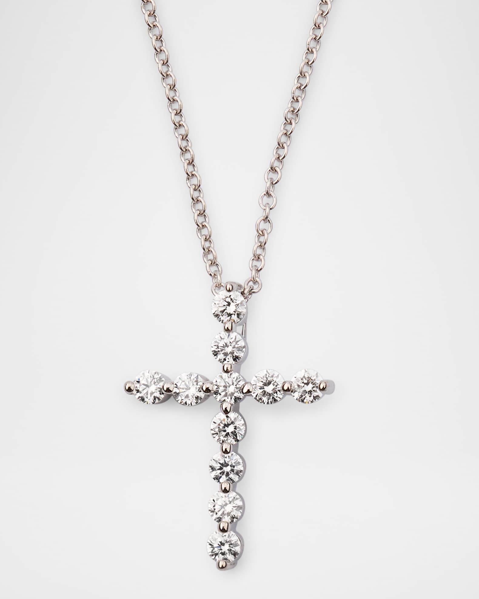 Neiman Marcus Diamonds 18K White Gold Diamond Cross Pendant, 0.33tcw ...