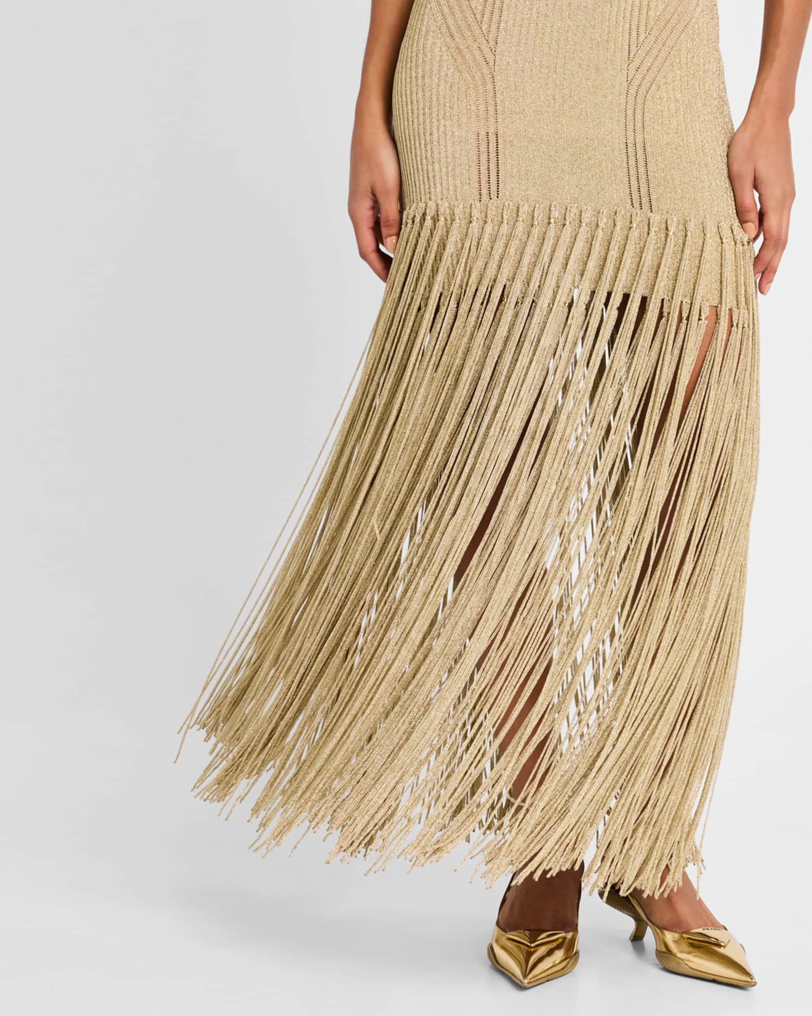 AKNVAS Sydney Sparkly Fringe Maxi Dress | Neiman Marcus