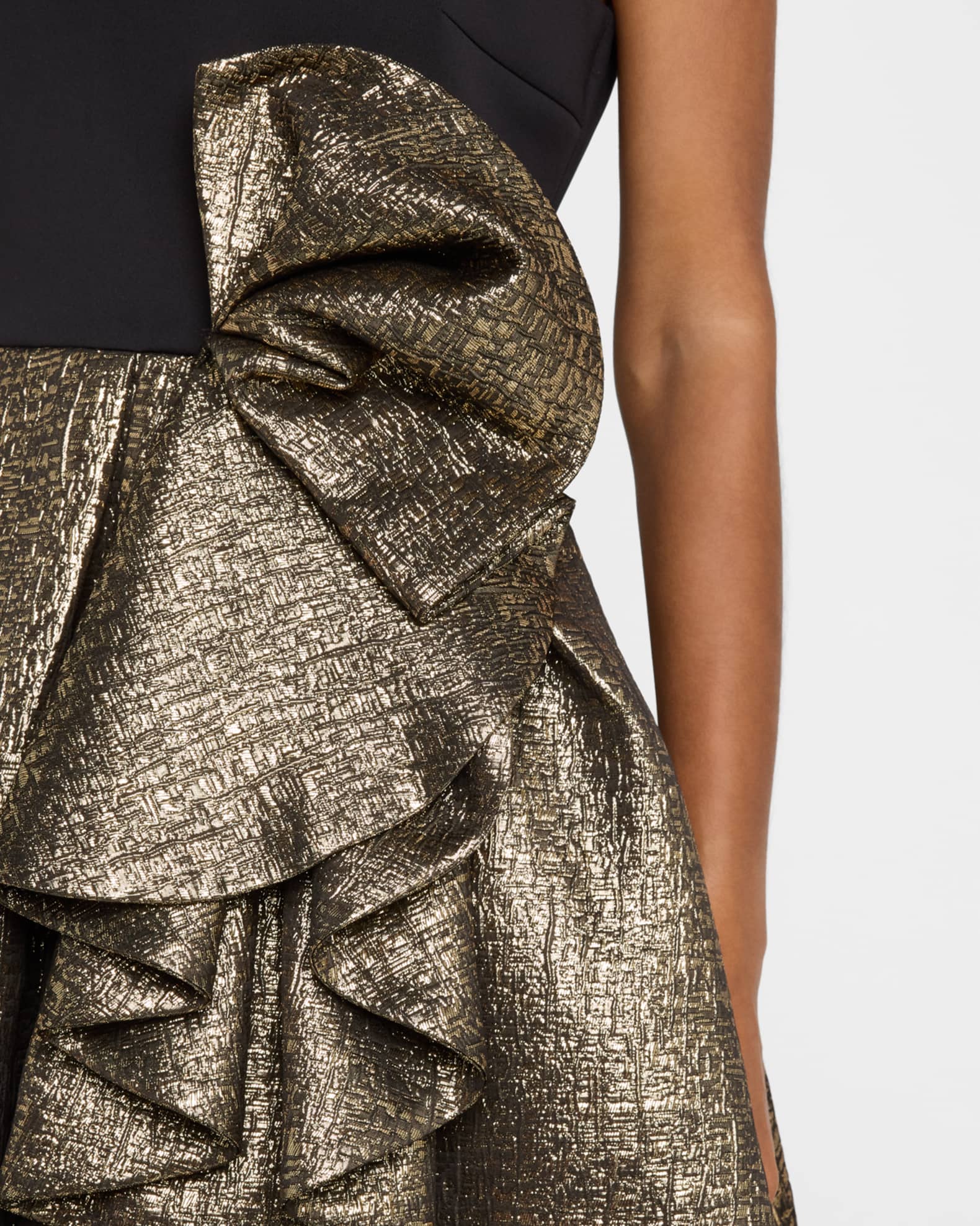 One33 Social Metallic Jacquard & Crepe Bubble Mini Dress | Neiman Marcus