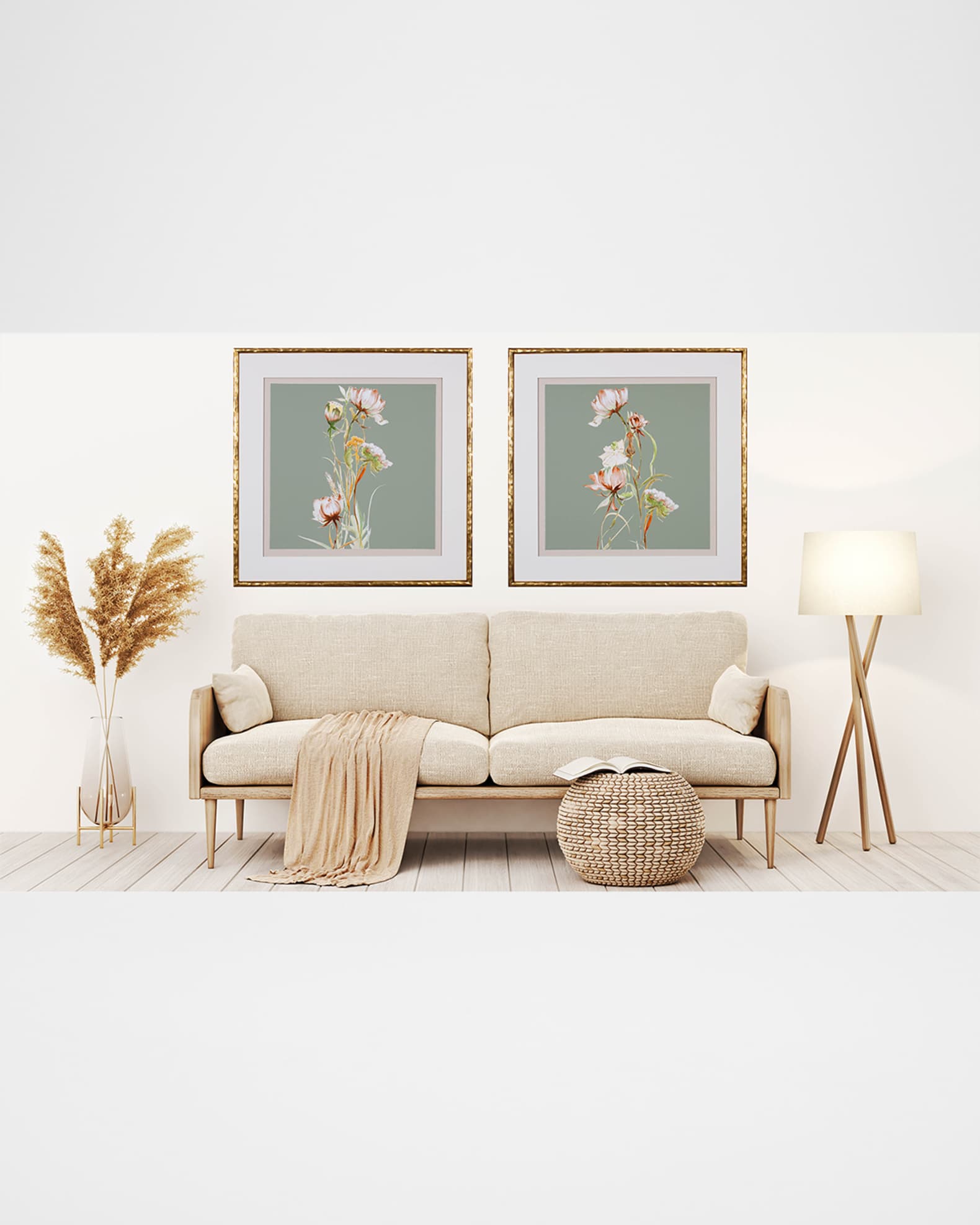 Shadow Catchers "Green Botana I" Framed Giclee | Neiman Marcus
