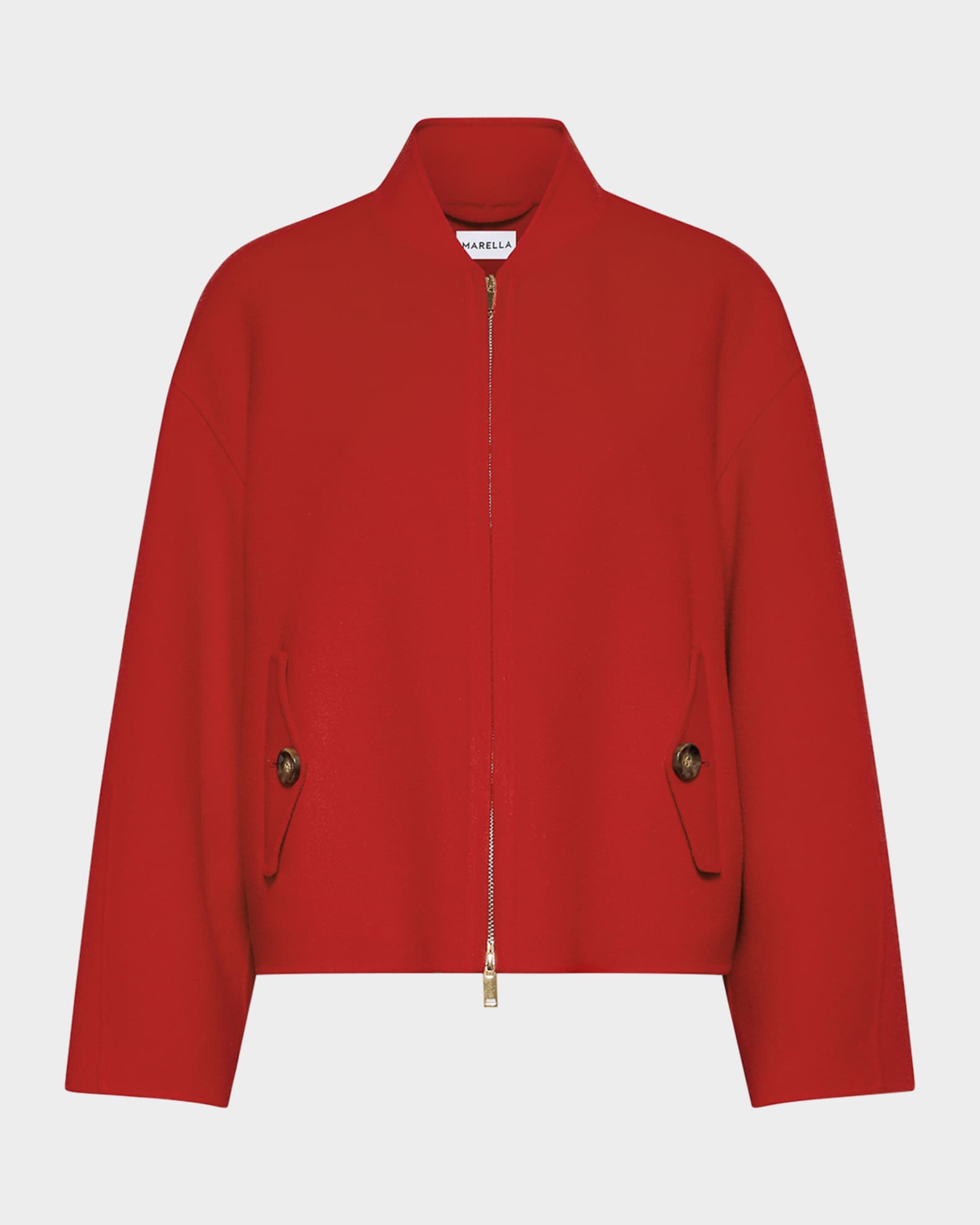 Marella Medusa Wool Broadcloth Bomber Jacket | Neiman Marcus