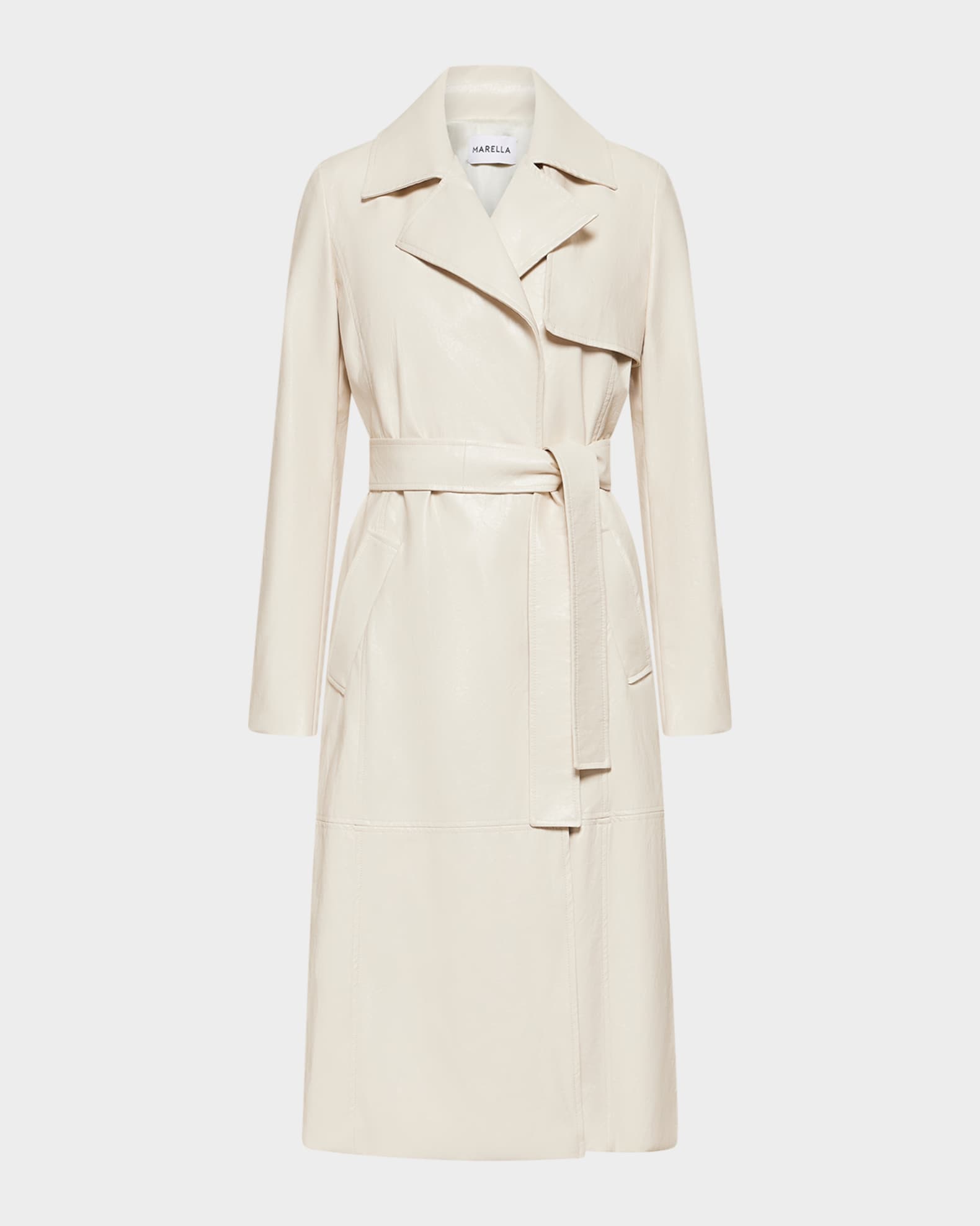 Marella Queen Double-Breasted Coated Trench Coat | Neiman Marcus