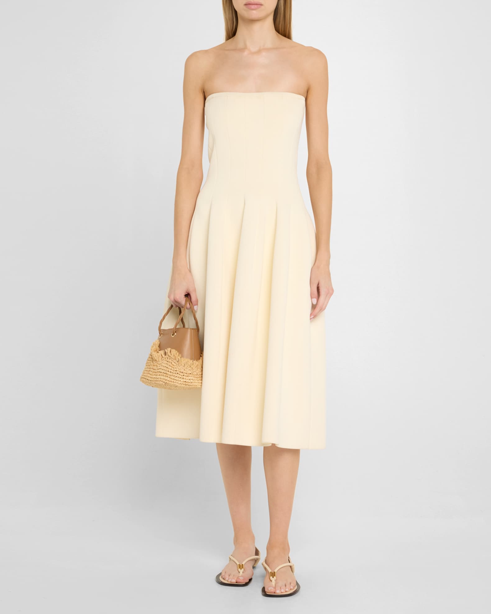 Cult Gaia Jojo Raffia & Leather Top-Handle Bag | Neiman Marcus