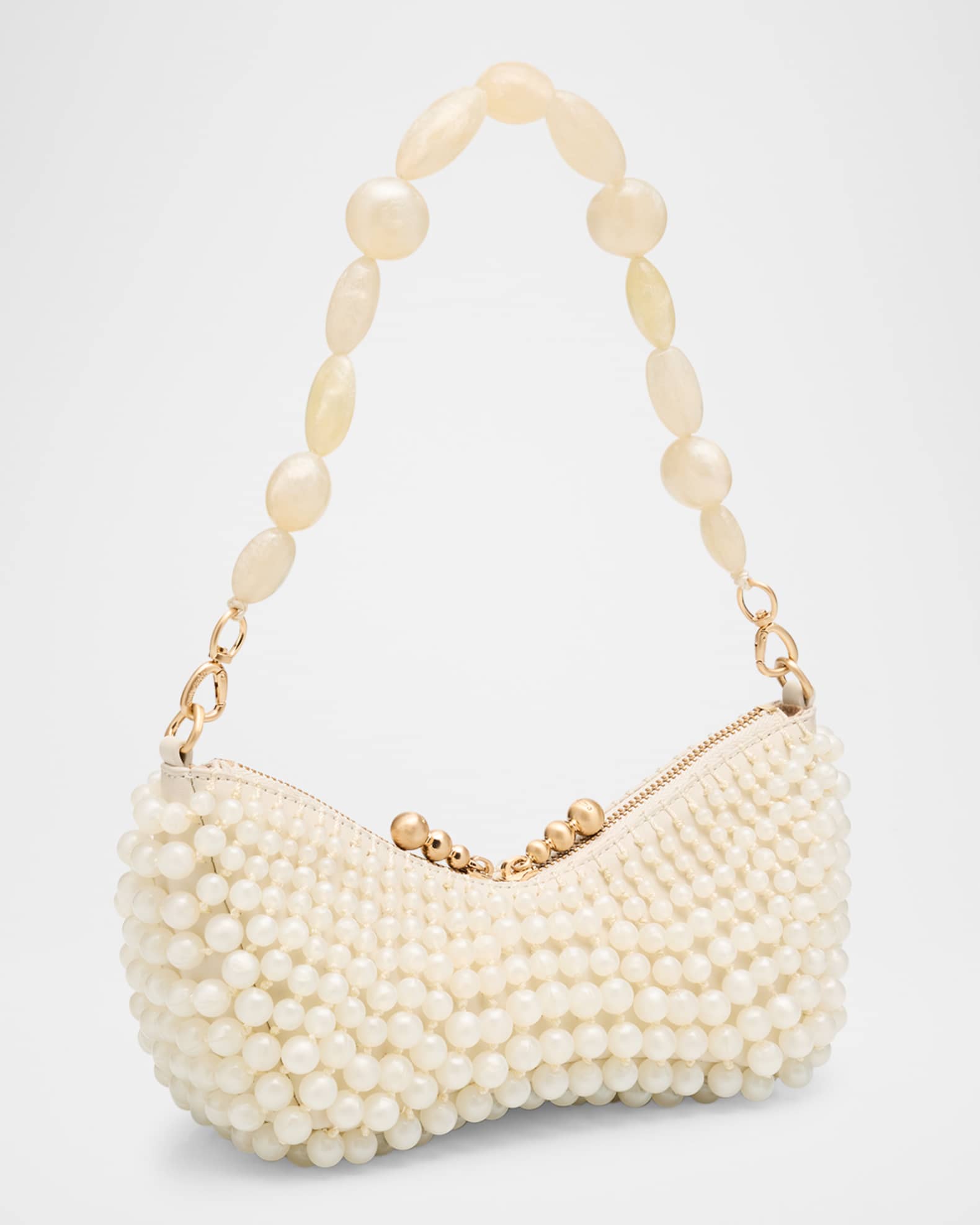 Cult Gaia Mercier Beaded Zip Shoulder Bag | Neiman Marcus
