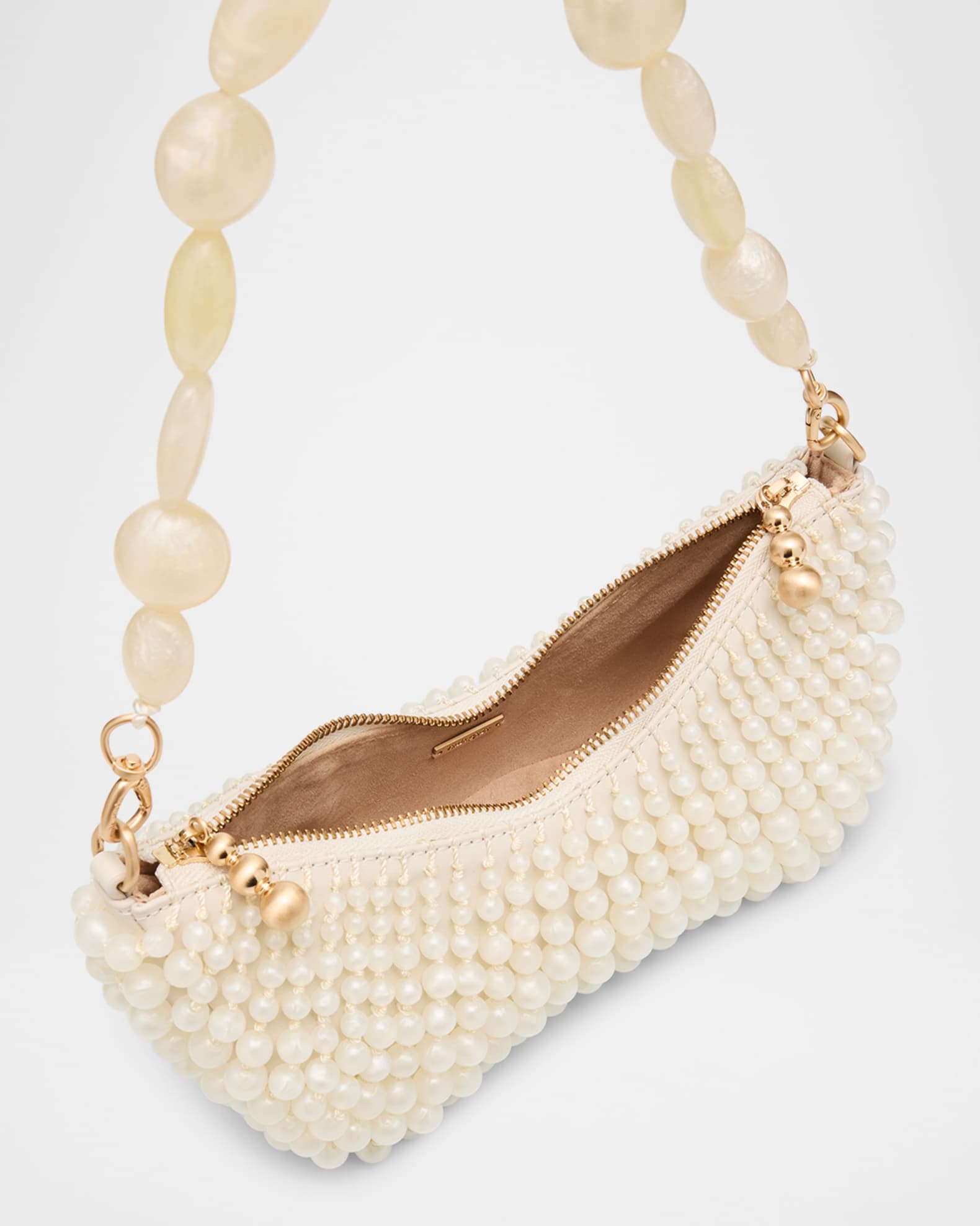 Cult Gaia Mercier Beaded Zip Shoulder Bag | Neiman Marcus