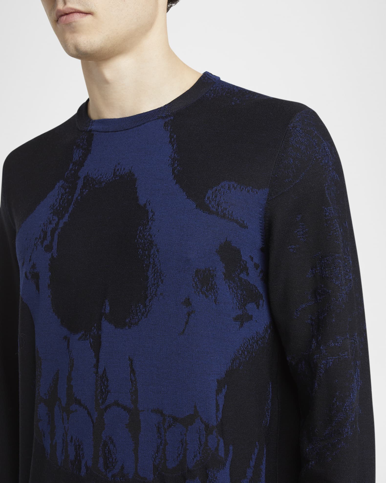 McQueen Men's Exploded Skull Sweater | Neiman Marcus