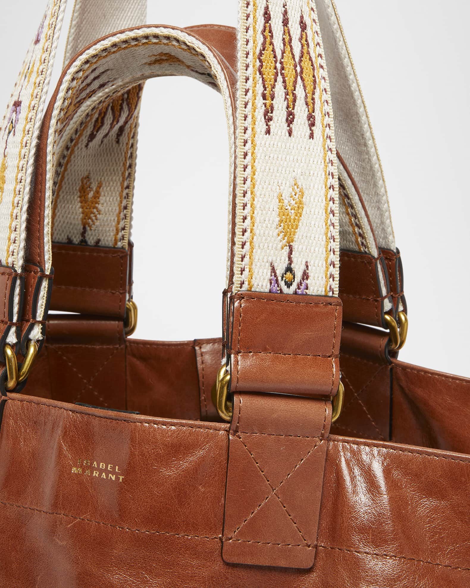 Isabel Marant Wardy Double-Handle Leather Tote Bag | Neiman Marcus