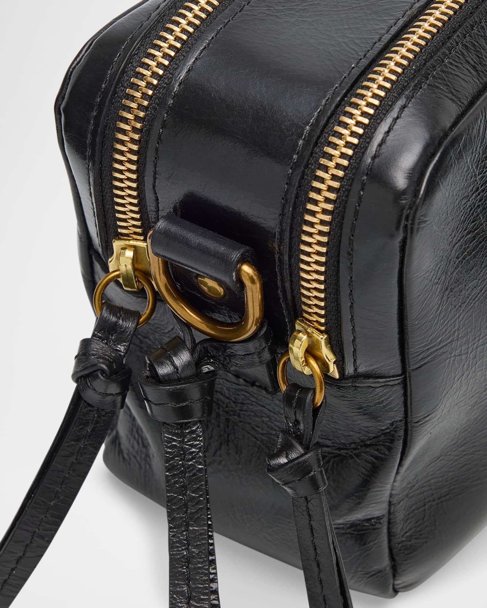 Isabel Marant Wardy Zip Leather Camera Shoulder Bag | Neiman Marcus