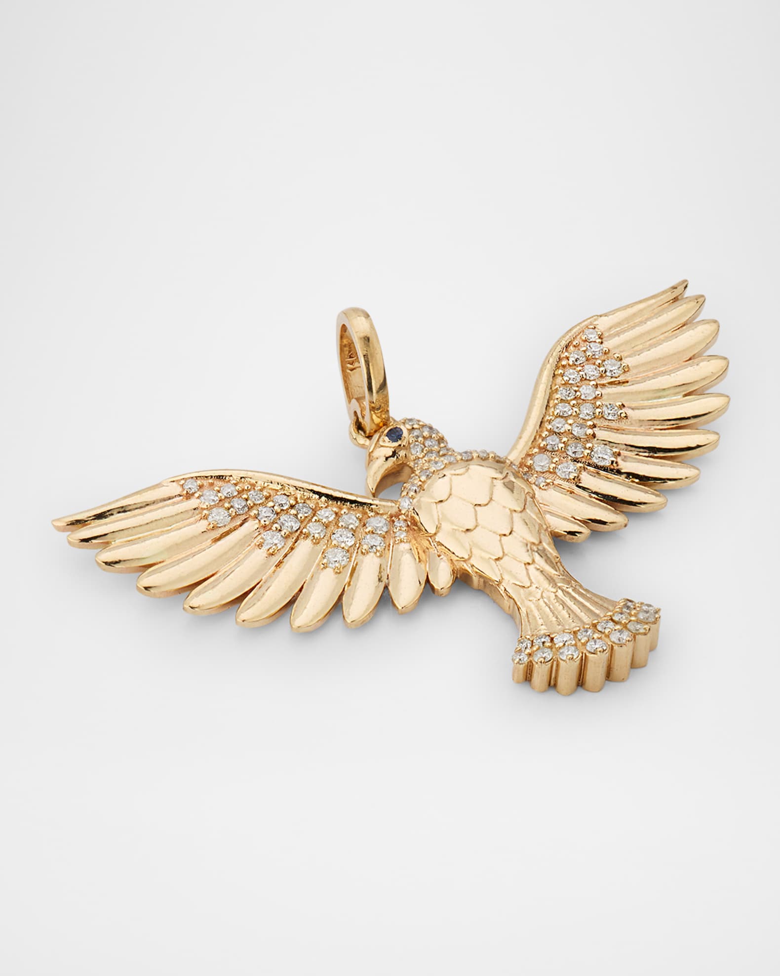 Siena Jewelry 14K Yellow Gold Diamond and Sapphire Eagle Charm | Neiman ...