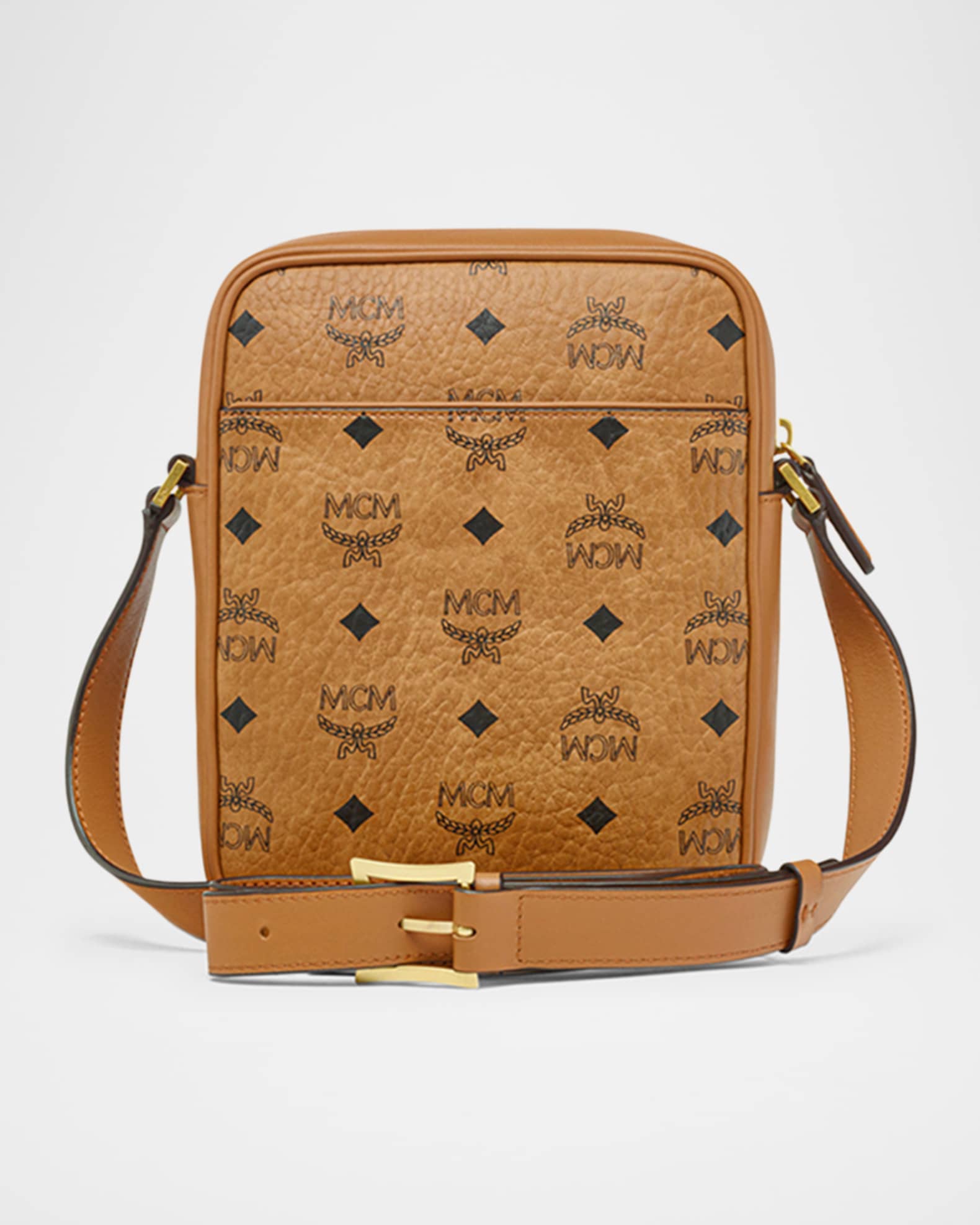 MCM Klassik Mini Visetos Zip Crossbody Bag | Neiman Marcus