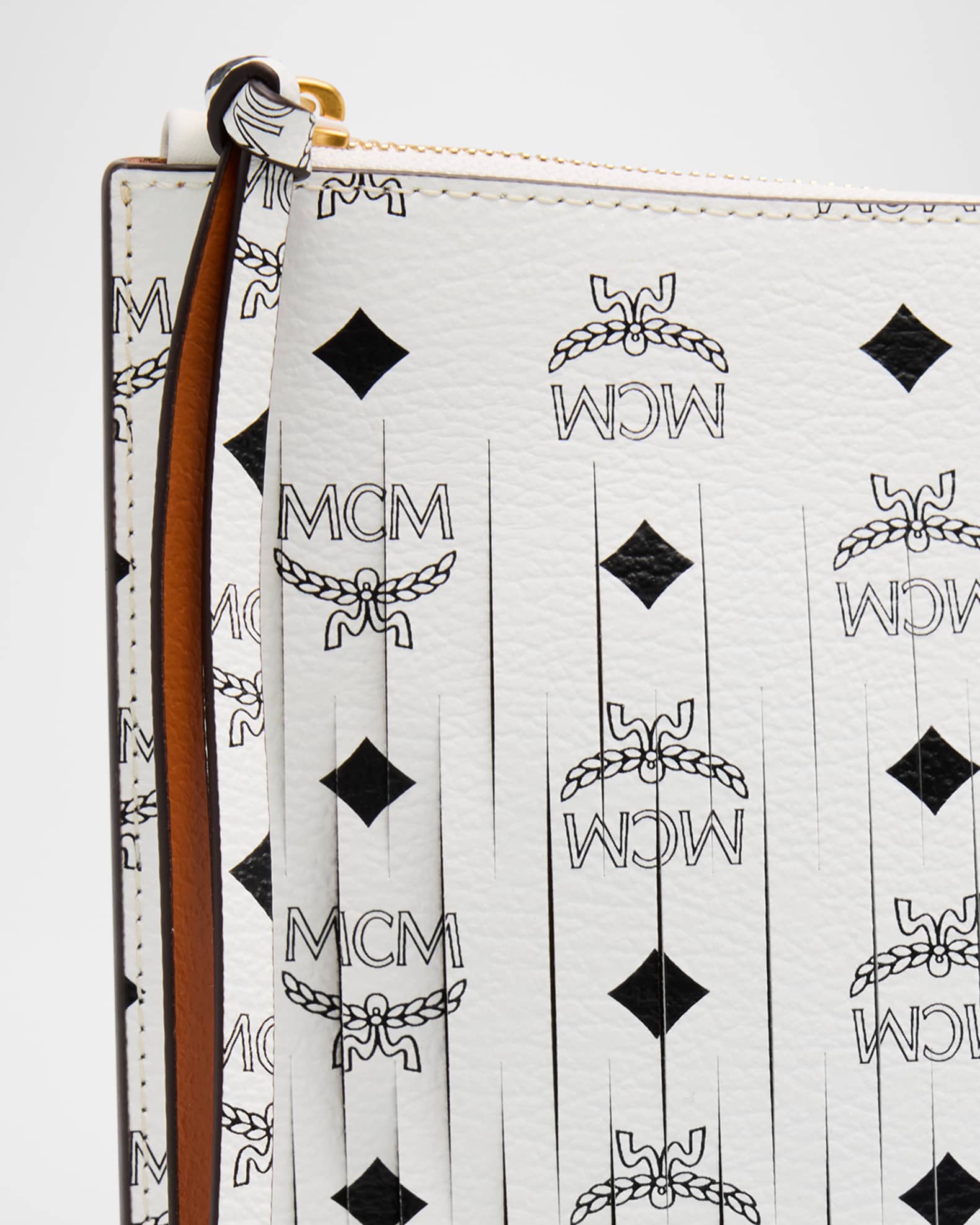 MCM Aren Medium Visetos Slit Leather Crossbody Bag | Neiman Marcus