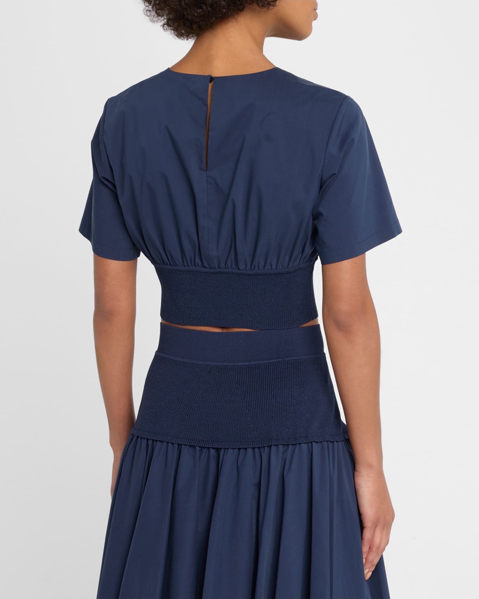 SIMKHAI Adair Short-Sleeve Crop Top | Neiman Marcus