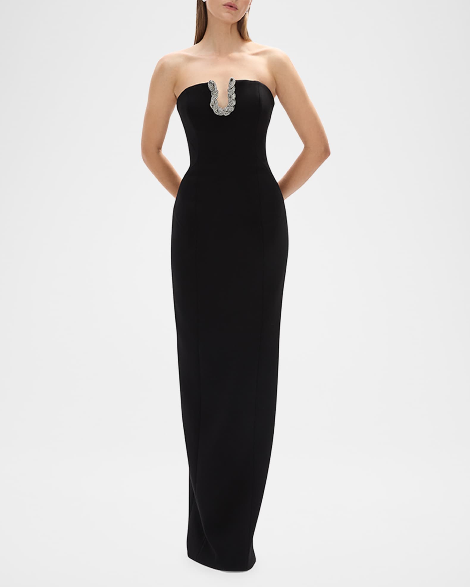 Rachel Gilbert Atticus Crystal Strapless Column Gown | Neiman Marcus