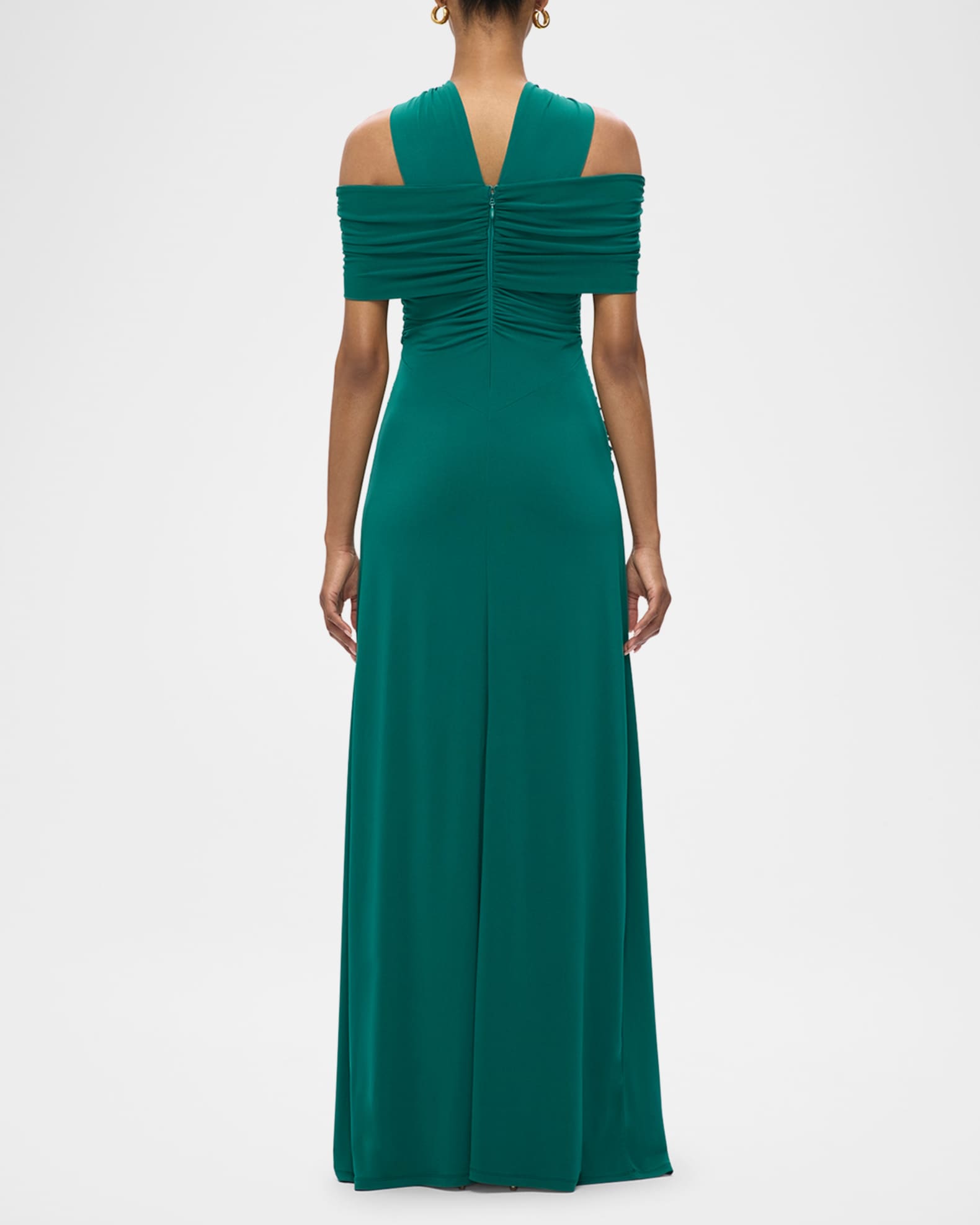 Herve Leger Elle Draped Halter Gown | Neiman Marcus