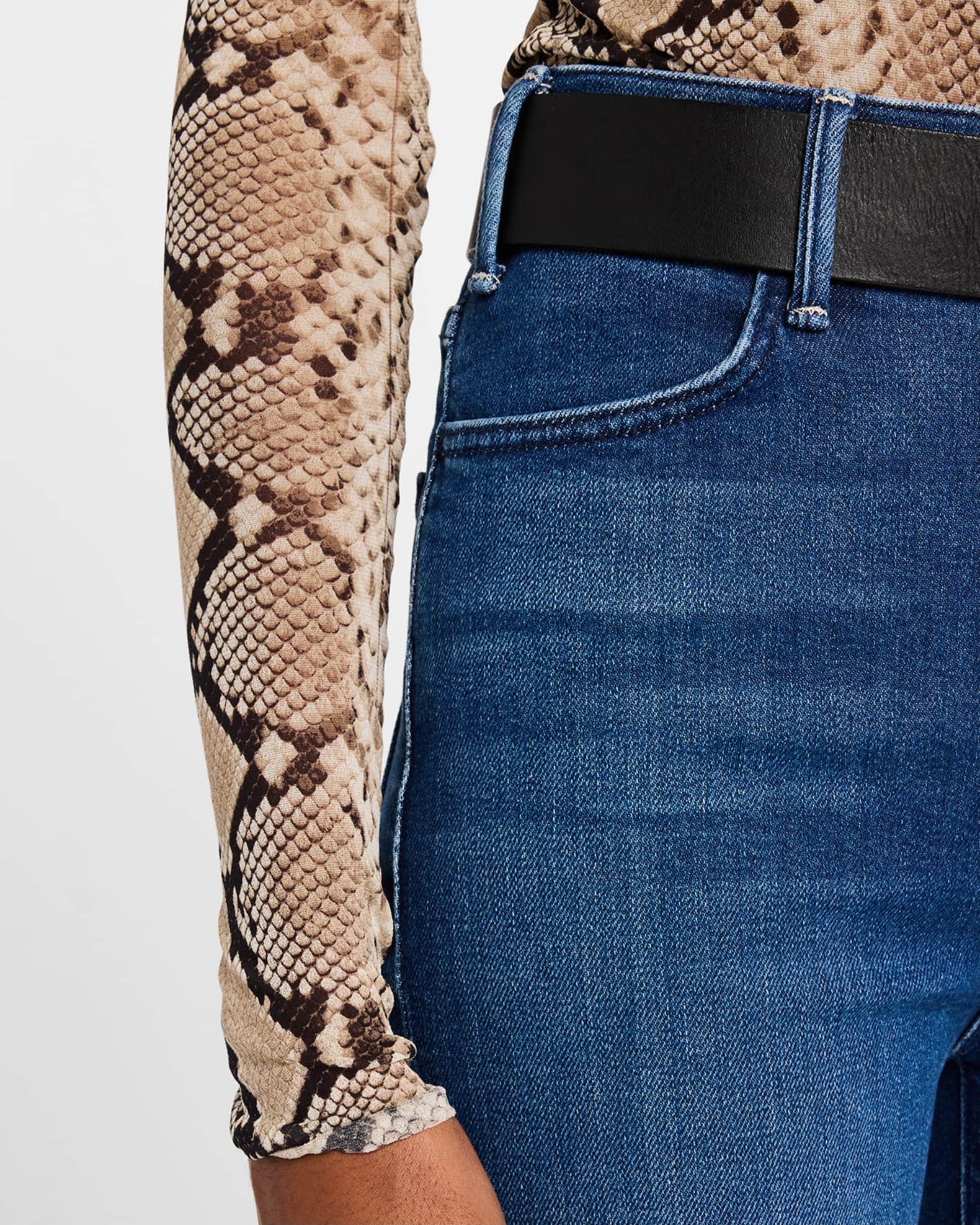 MOTHER The Hustler Flood Fray Jeans | Neiman Marcus