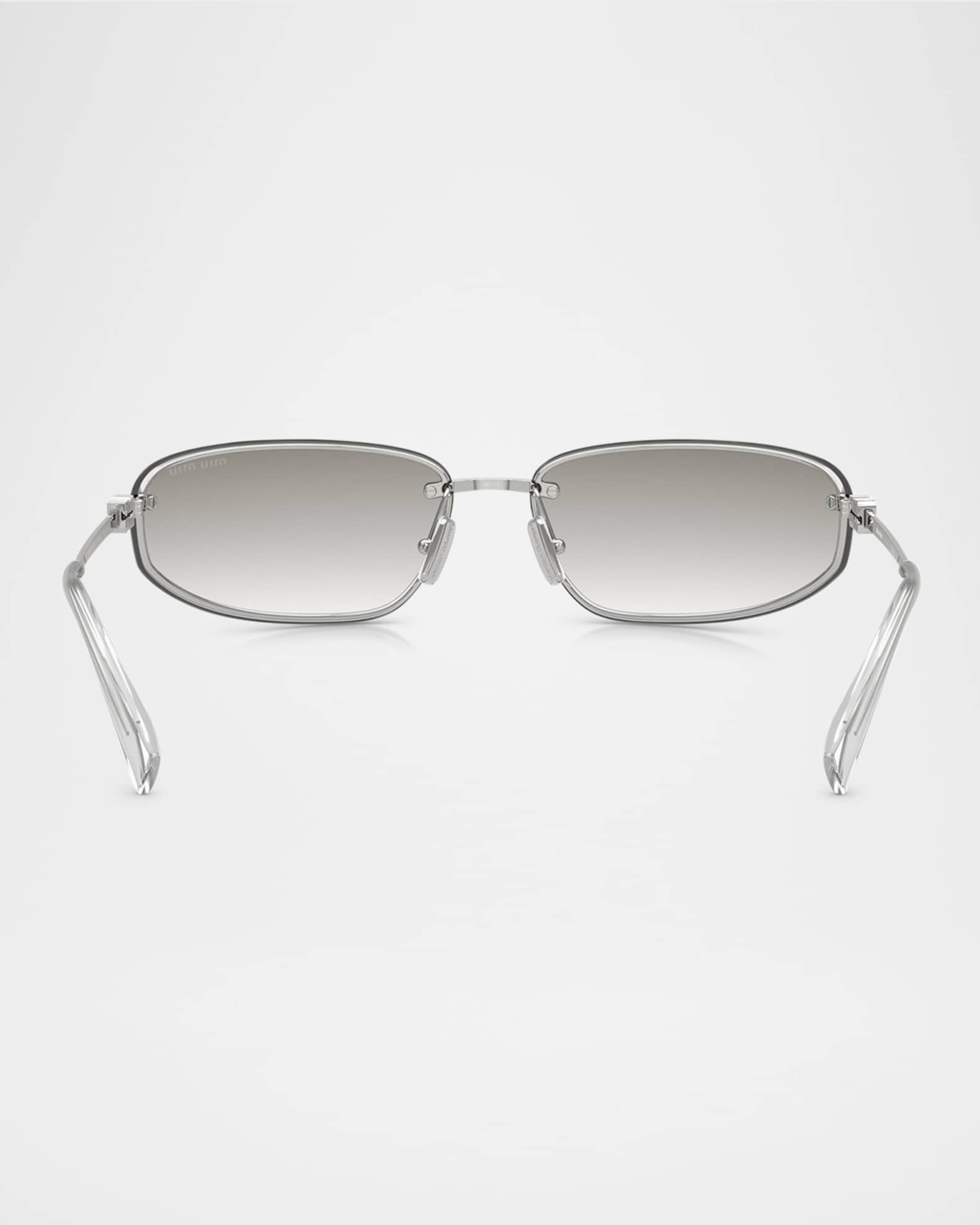 Miu Miu A50S Rimless Oval Metal Sunglasses | Neiman Marcus