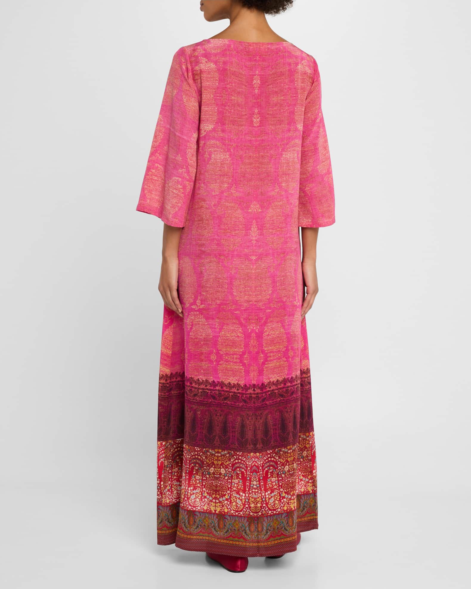 Pierre-Louis Mascia Floral & Paisley-Print Silk Maxi Dress | Neiman Marcus