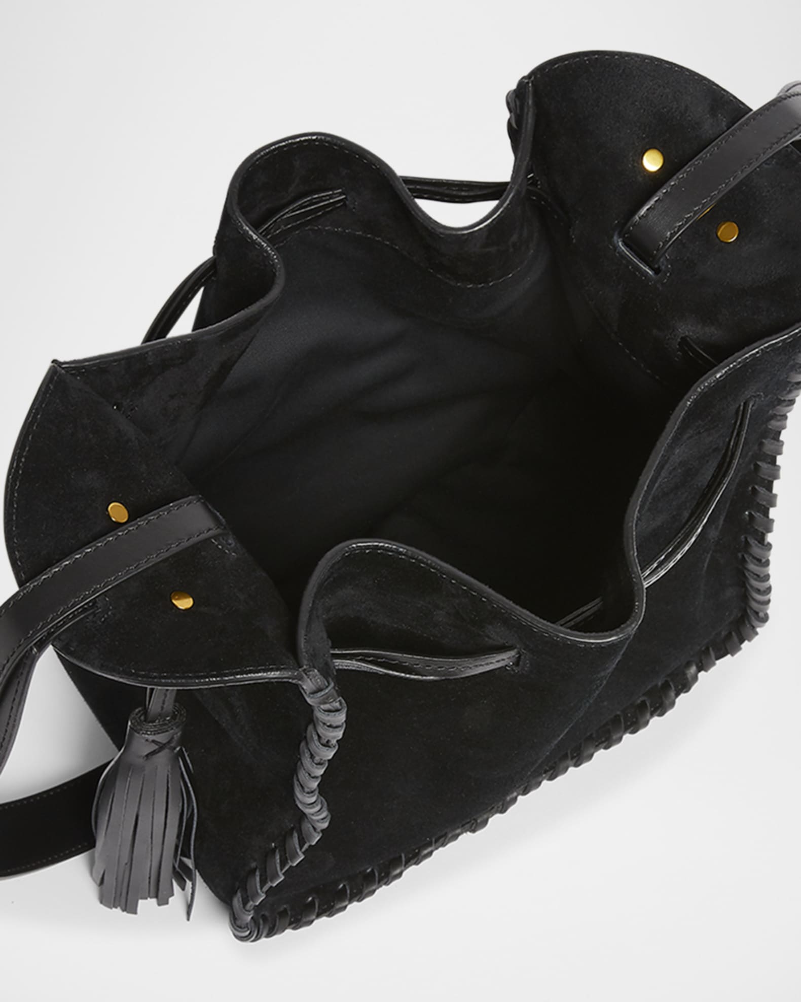 Isabel Marant Silao Braided Tassel Suede & Leather Bucket Bag | Neiman ...