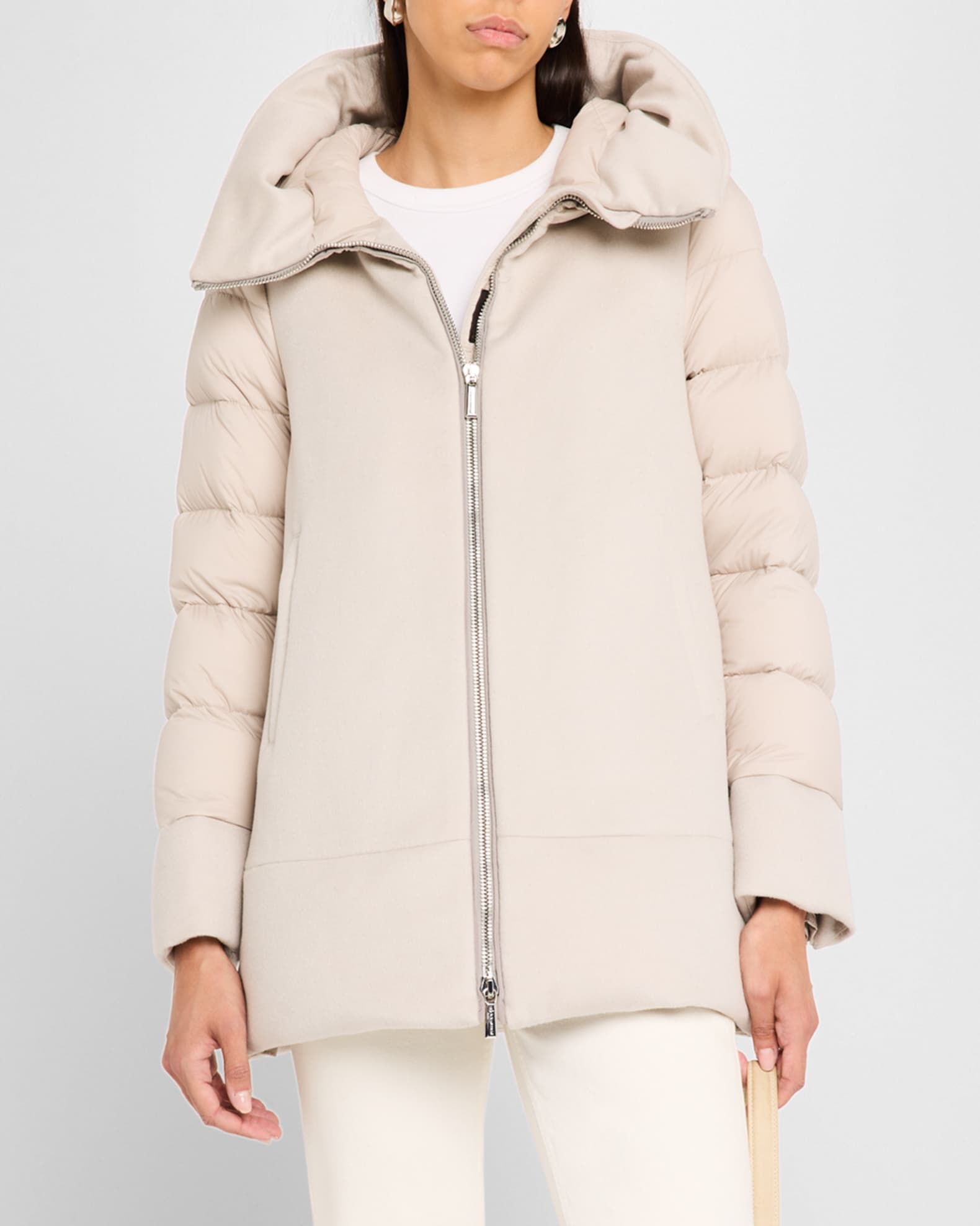 MooRER Fresia Wool-Cashmere Hooded Puffer Jacket | Neiman Marcus