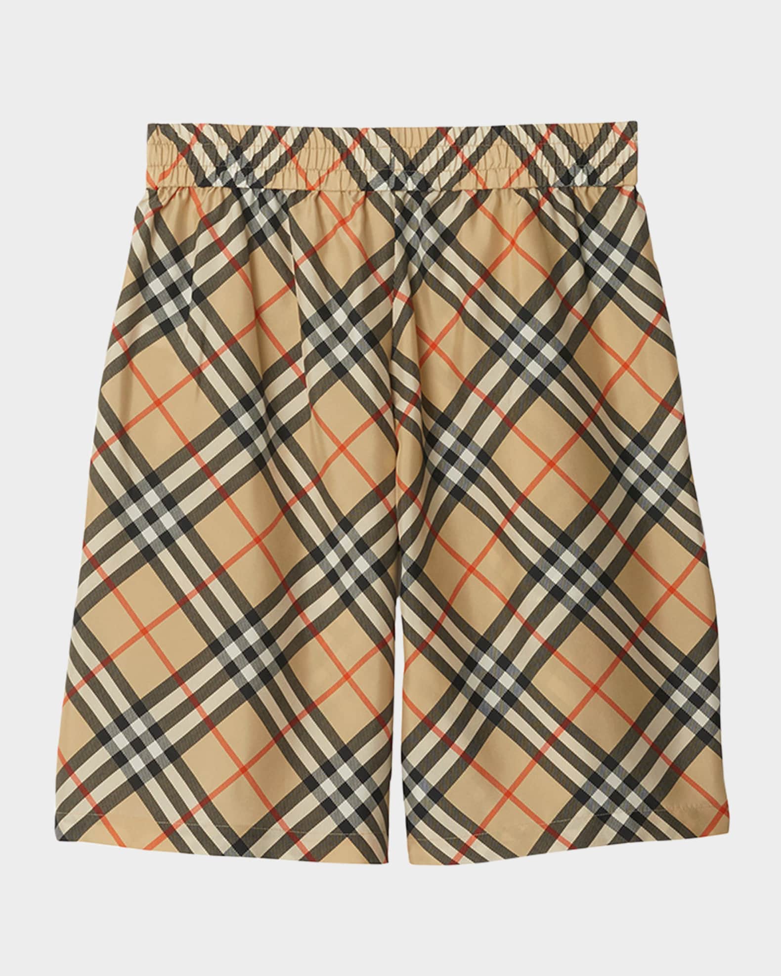 Burberry Men's Silk Check Shorts | Neiman Marcus