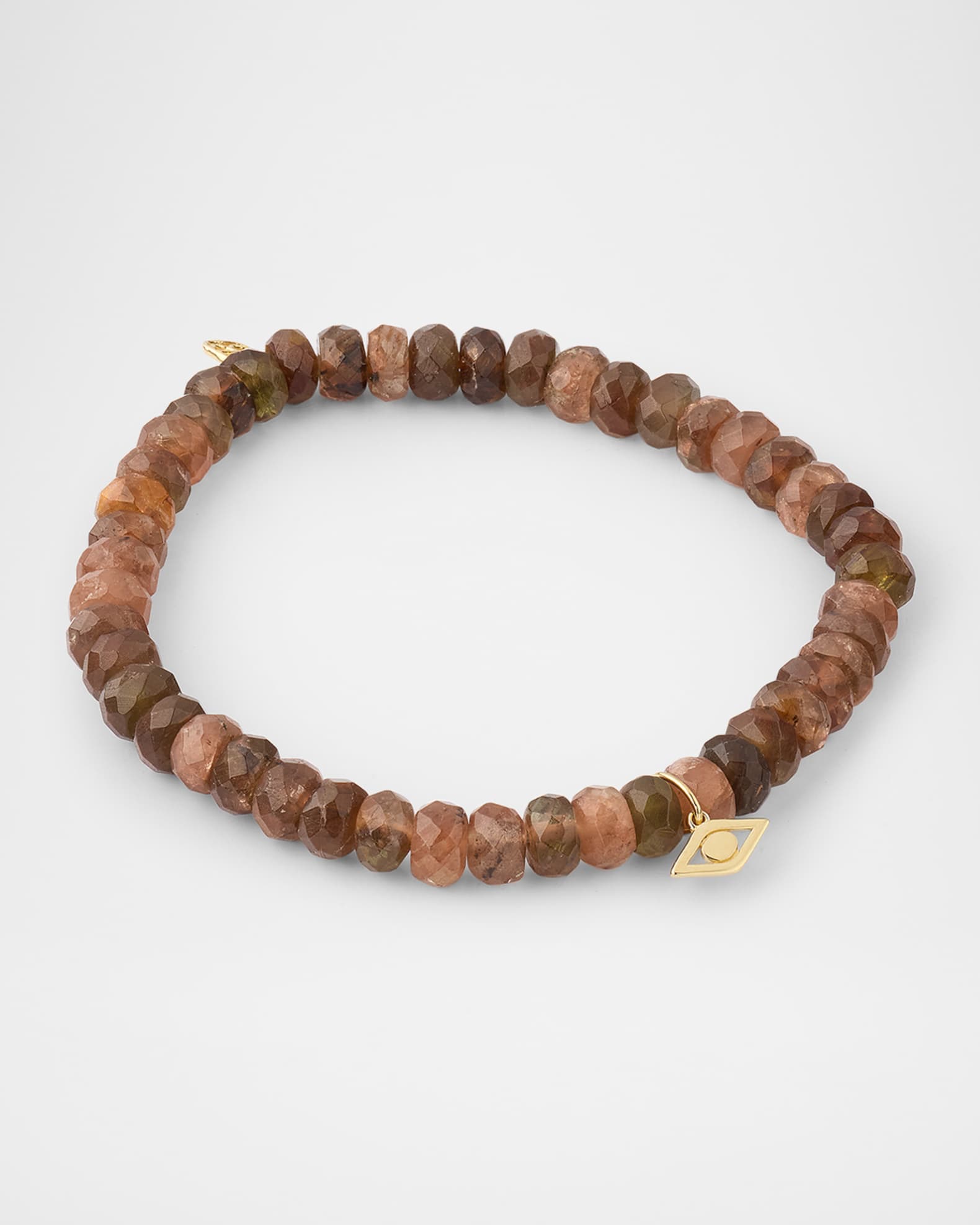 Sydney Evan Tiny Pure Evil Eye Charm on Andalusite Faceted Rondelle ...