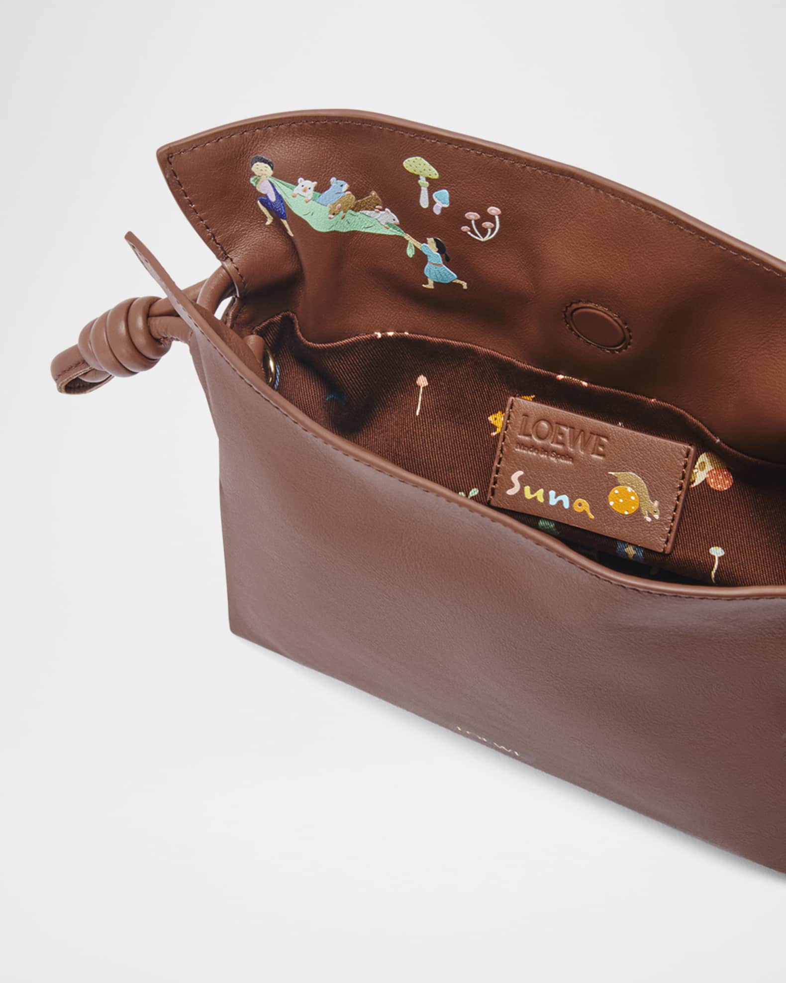 Loewe x Suna Fujita Flamenco Mini Hamster Clutch Bag in Leather ...