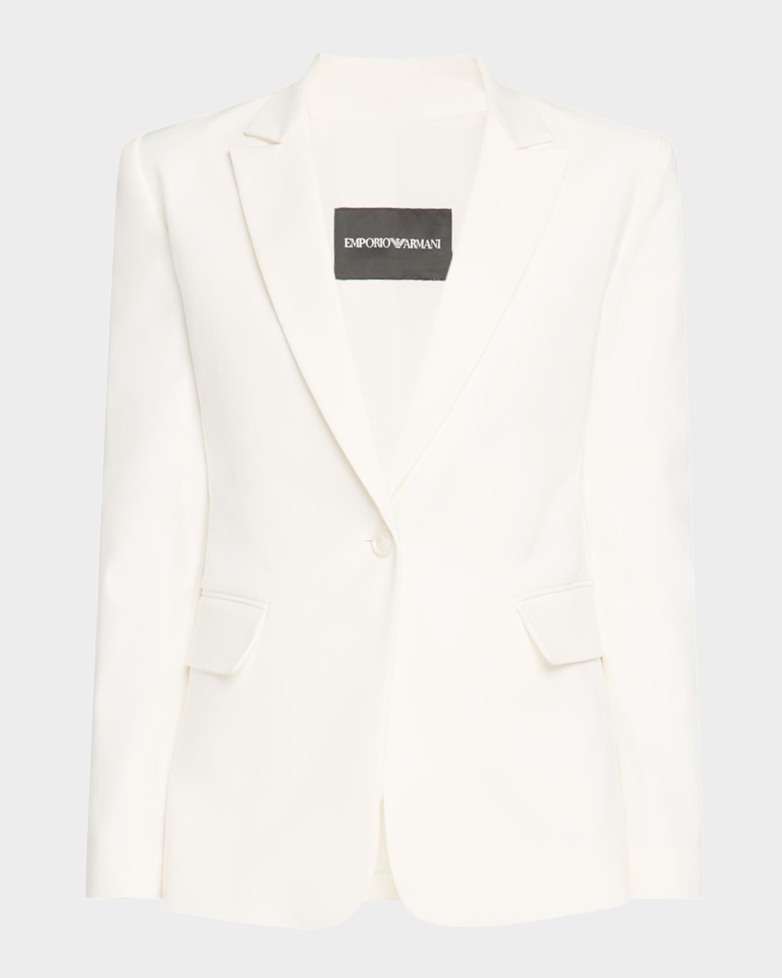 Emporio Armani Cotton One-Button Cutaway Blazer | Neiman Marcus