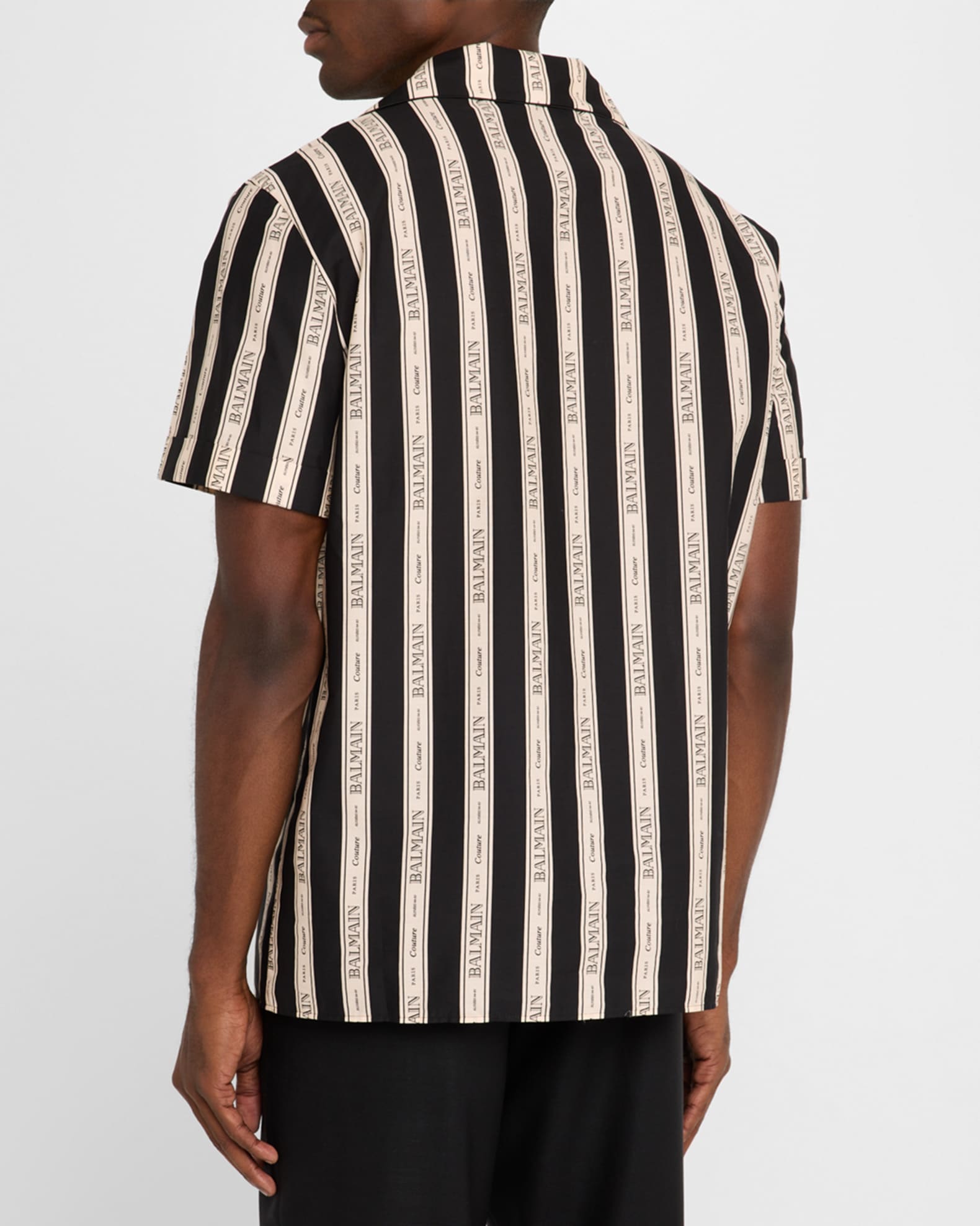 Balmain Men's Ribbon Jacquard Button-Down Shirt | Neiman Marcus