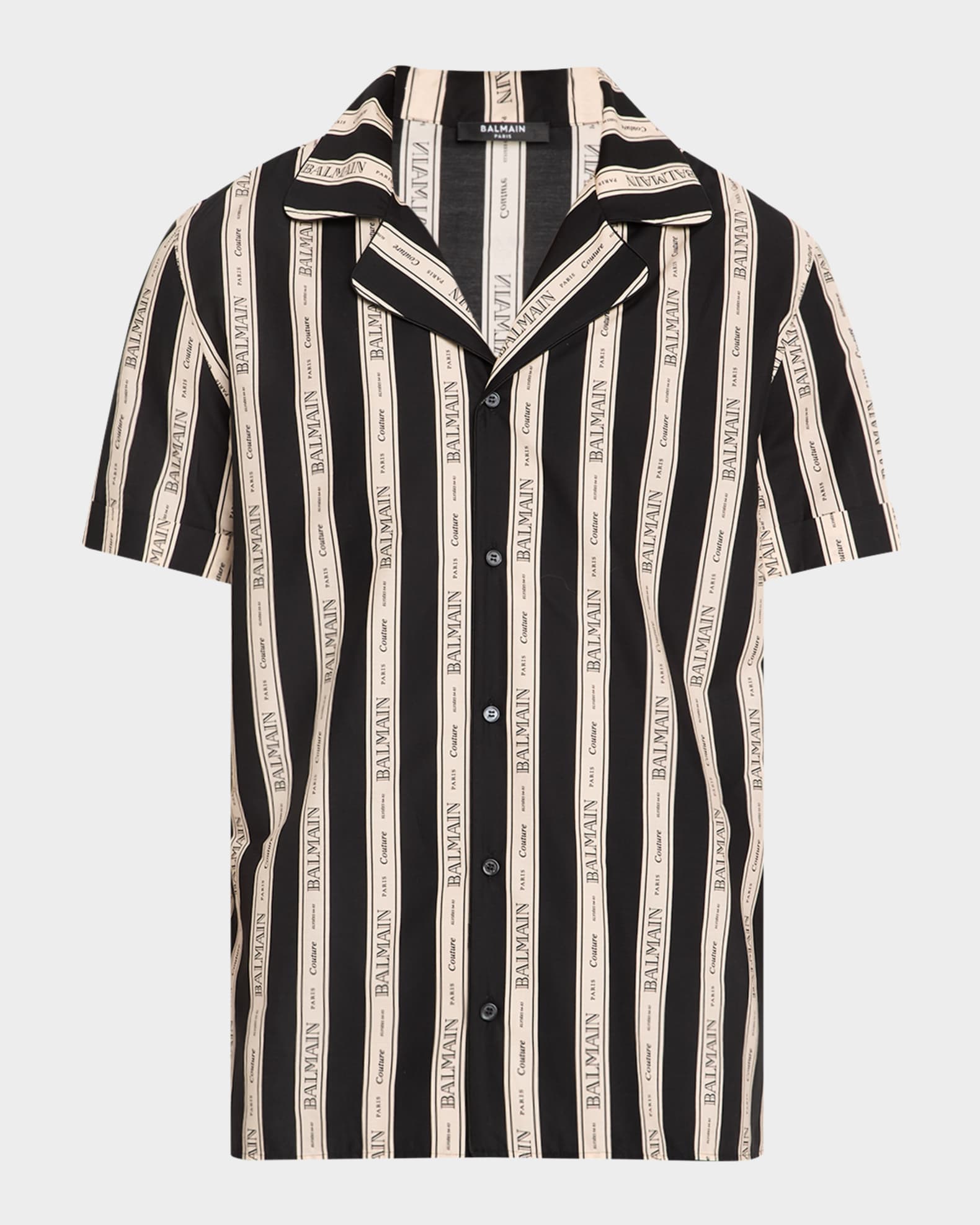 Balmain Men's Ribbon Jacquard Button-Down Shirt | Neiman Marcus