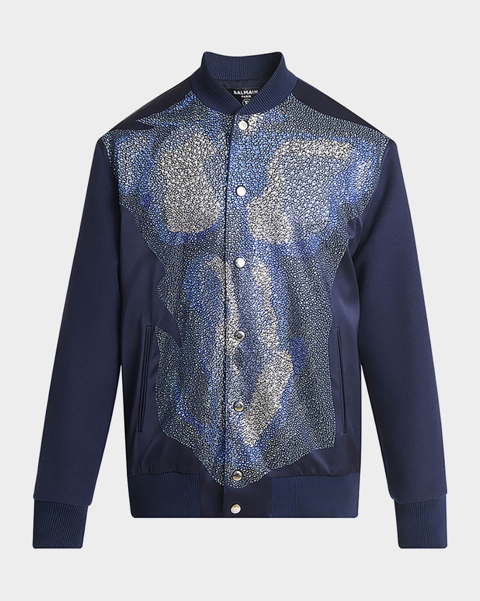 Balmain Men's Crystal Bomber Jacket | Neiman Marcus