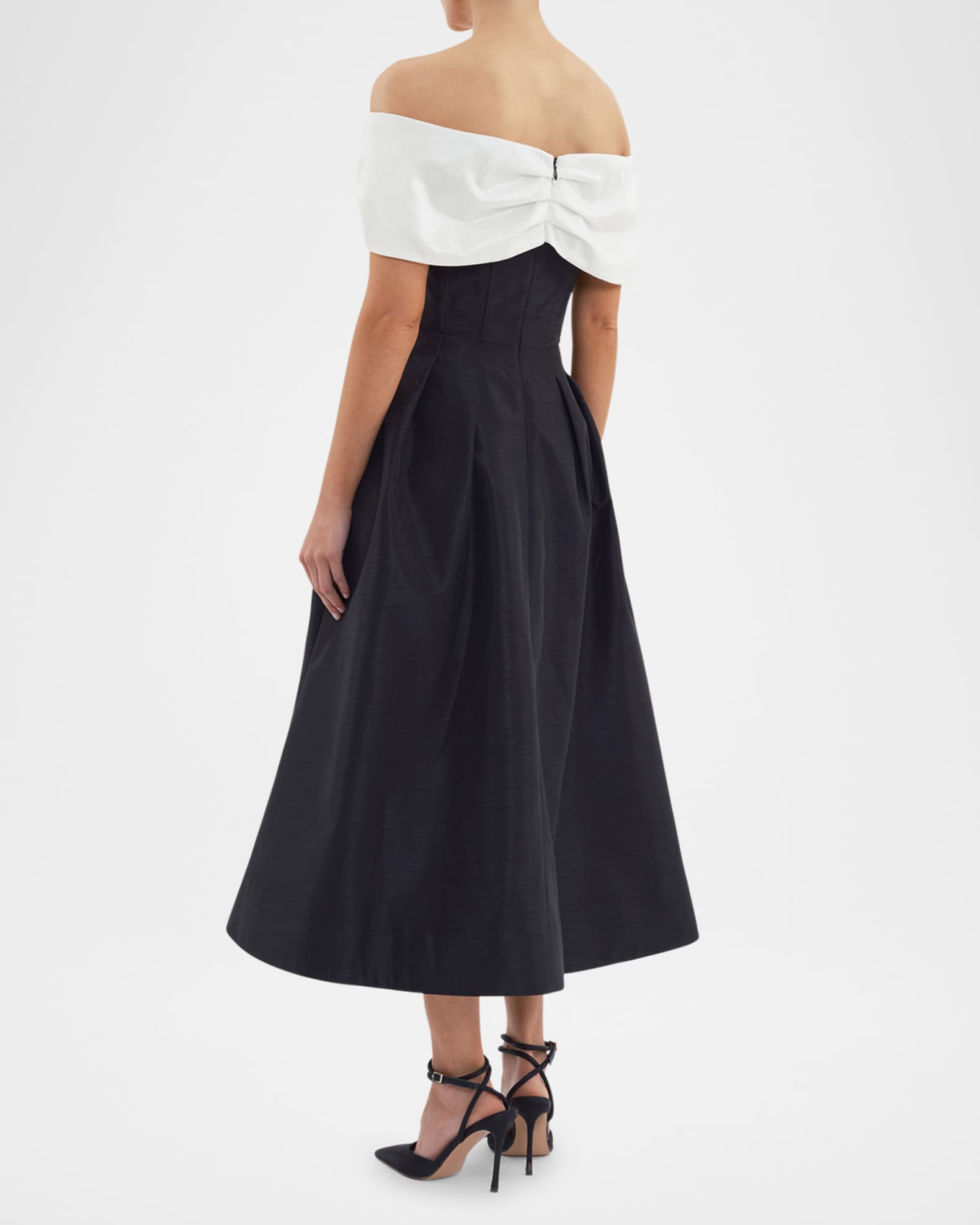 REBECCA VALLANCE Eliza Bicolor Strapless Midi Dress | Neiman Marcus