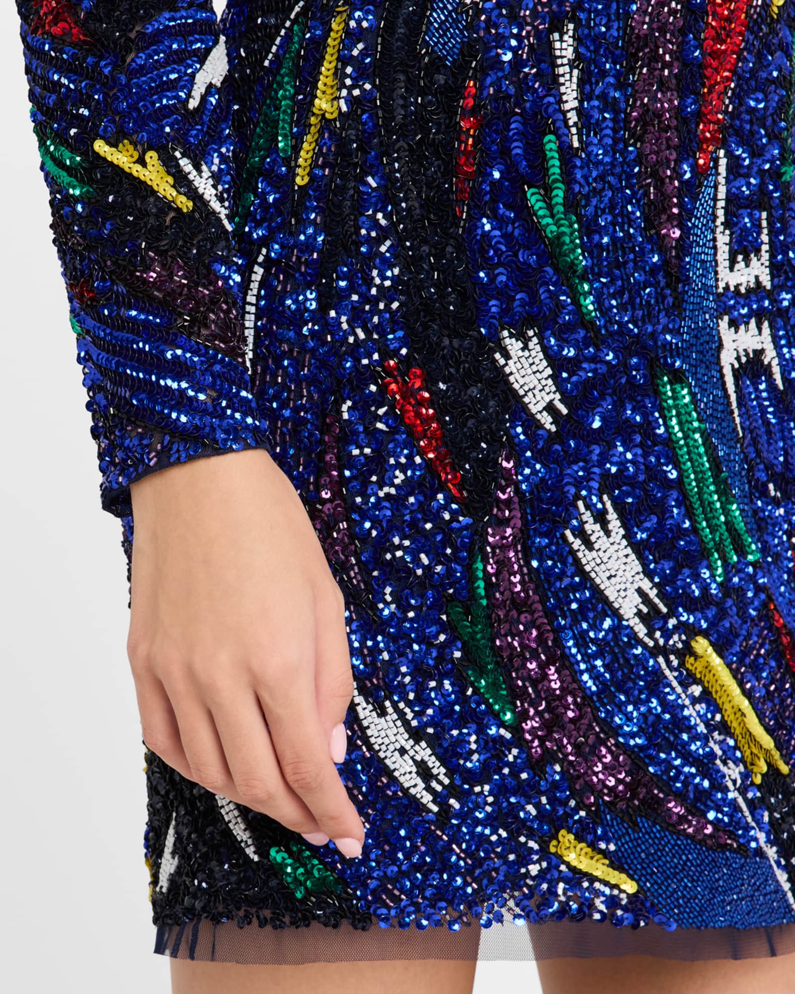 Liv Foster Bianca Bead & Sequin Mini Dress | Neiman Marcus