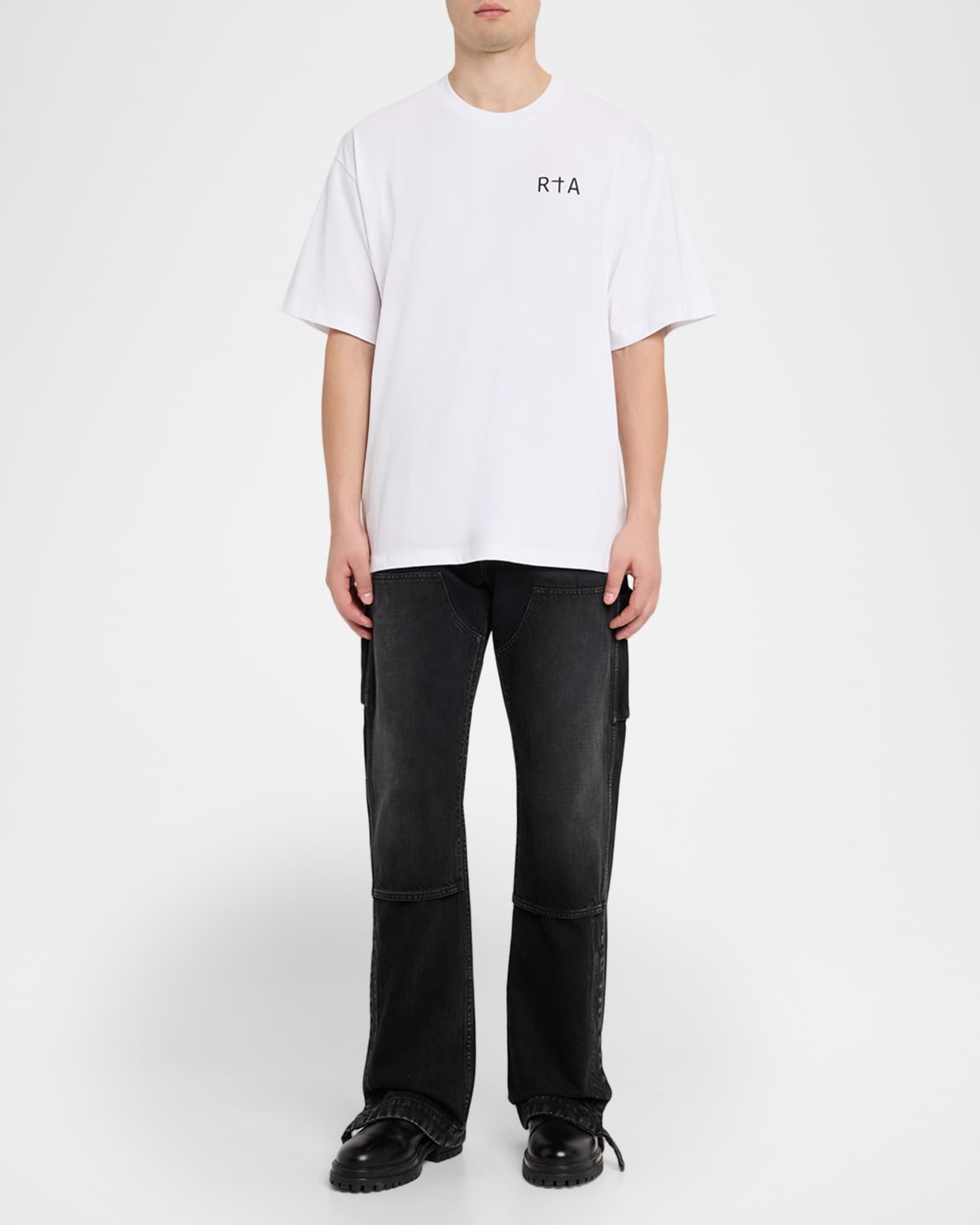 RTA Men's Colin Cotton Chest-Logo T-Shirt | Neiman Marcus