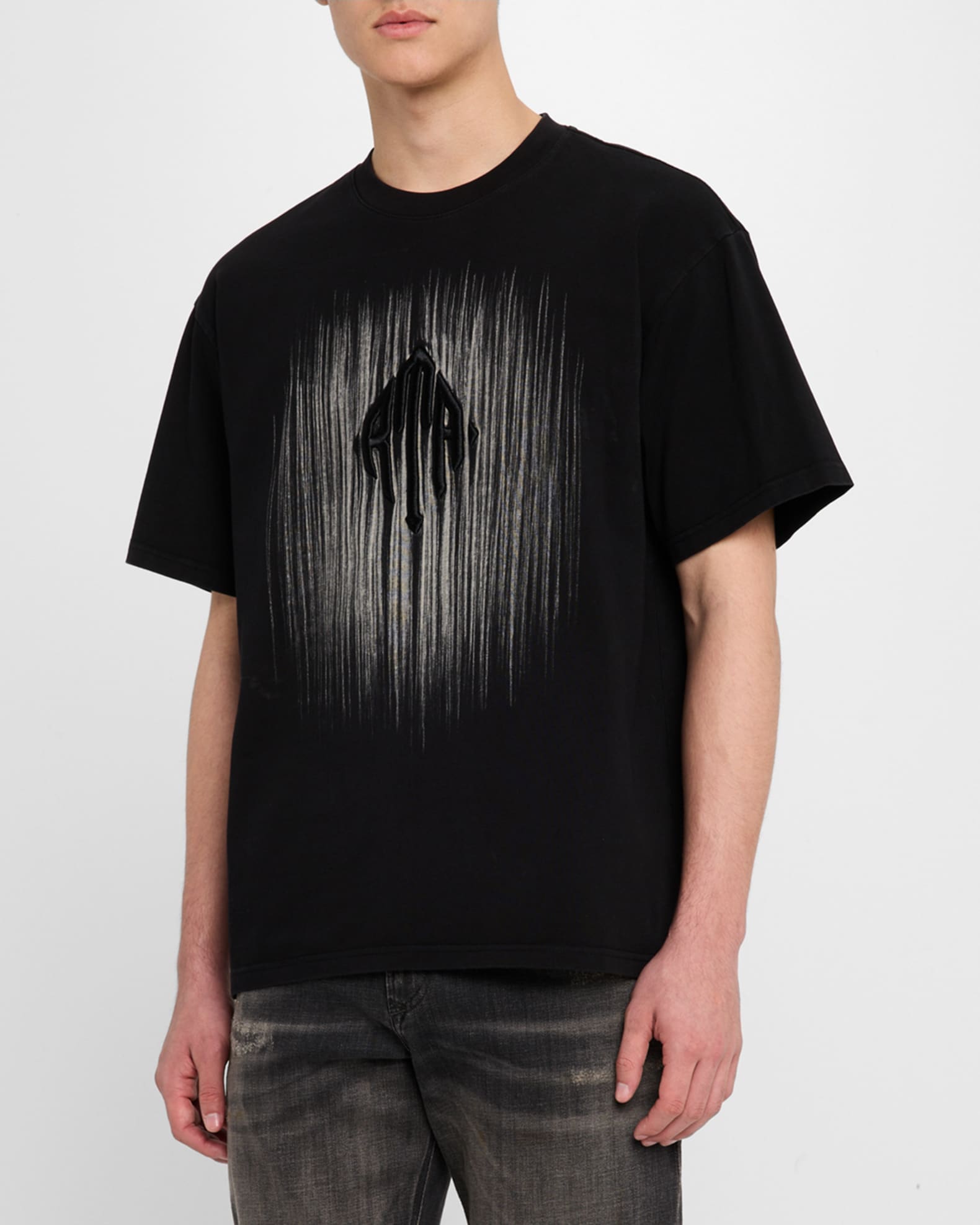 RTA Men's Colin Etched Monogram T-Shirt | Neiman Marcus