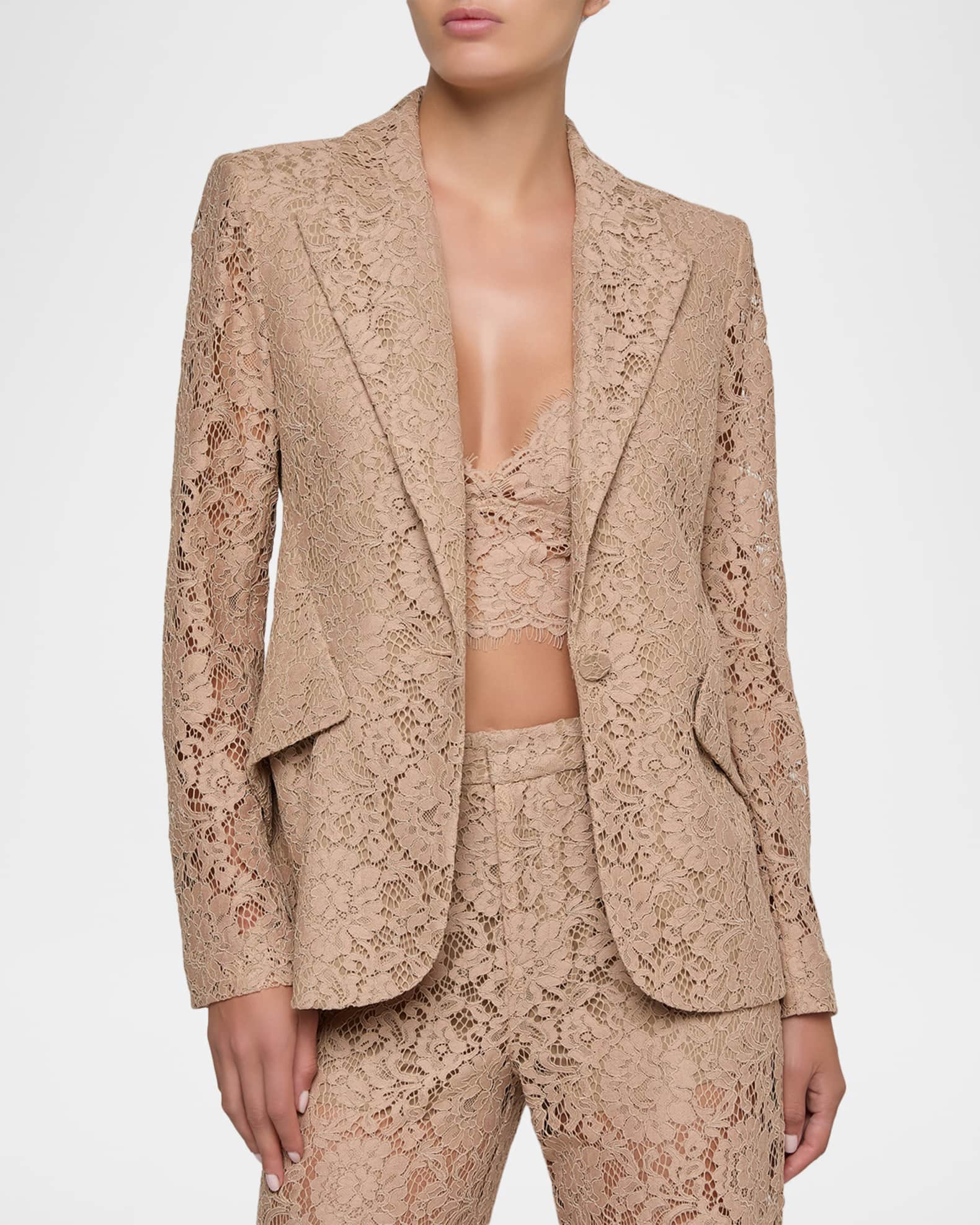 L'Agence Chamberlain Floral Lace Blazer | Neiman Marcus