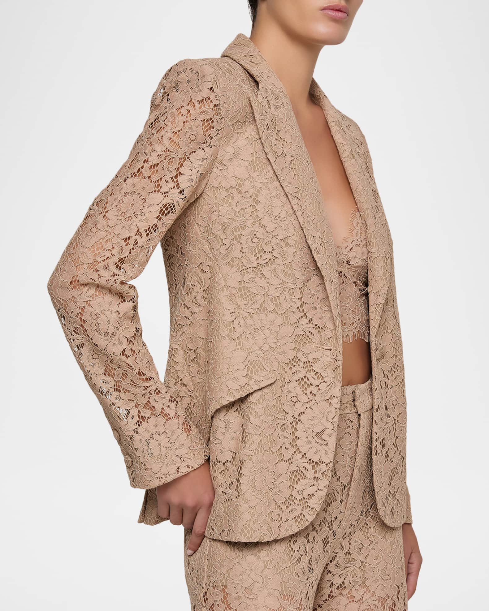 L'Agence Chamberlain Floral Lace Blazer | Neiman Marcus