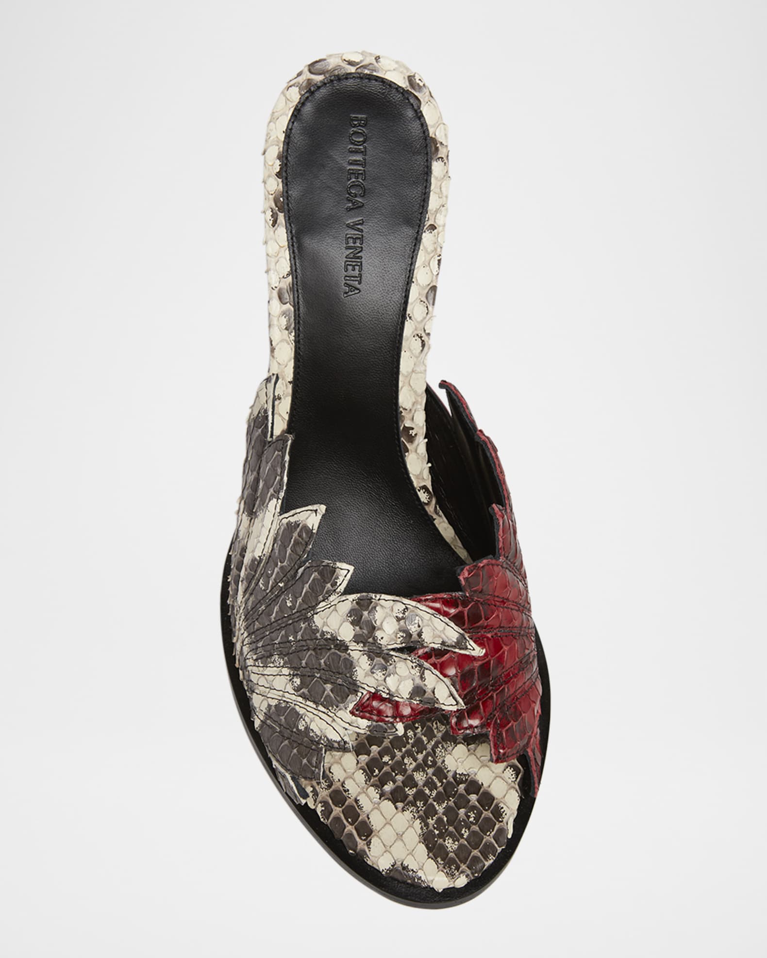 Bottega Veneta Cha Cha Bicolor Anaconda Slide Sandals | Neiman Marcus