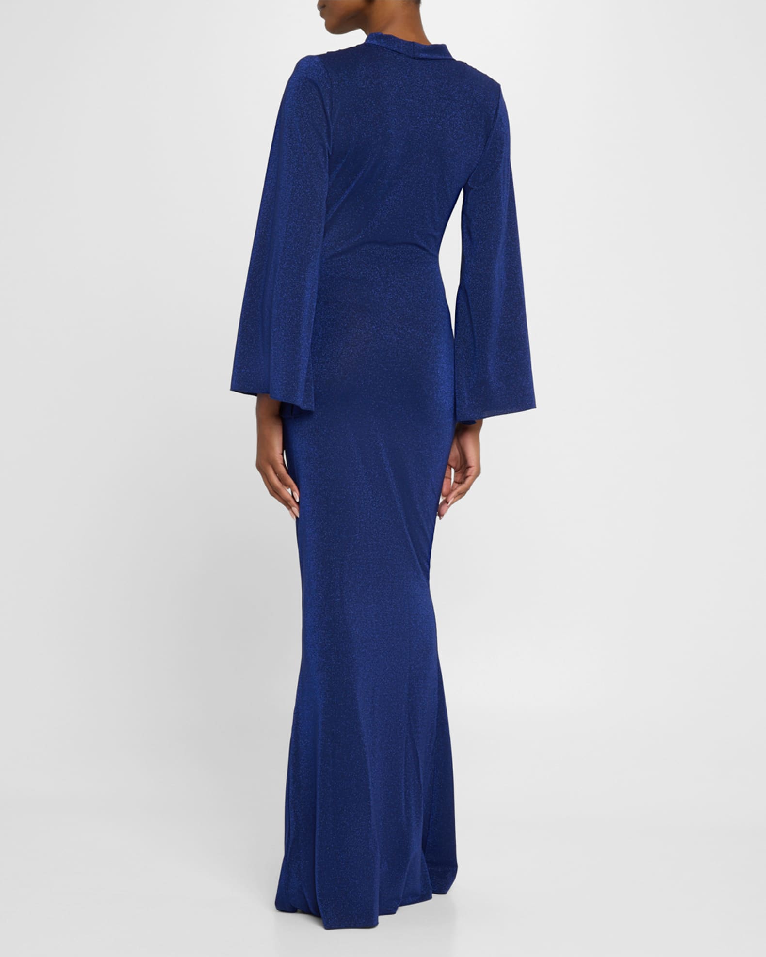 Chiara Boni La Petite Robe Stena Shimmer Draped Column Gown | Neiman Marcus