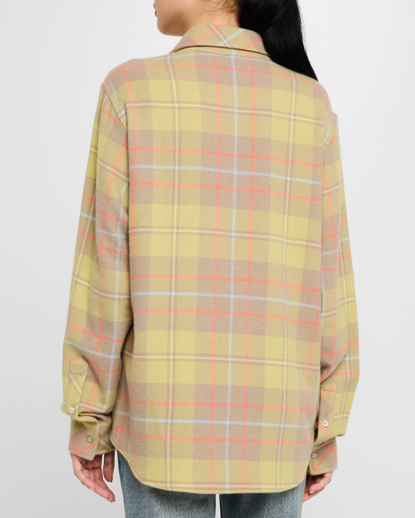 God's True Cashmere Earth Tartan Cashmere Button Down Shirt | Neiman Marcus