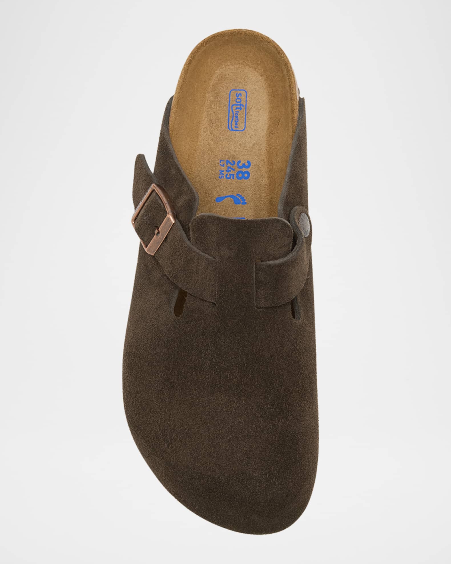 BIRKENSTOCK Boston Suede Buckle Slide Clogs | Neiman Marcus