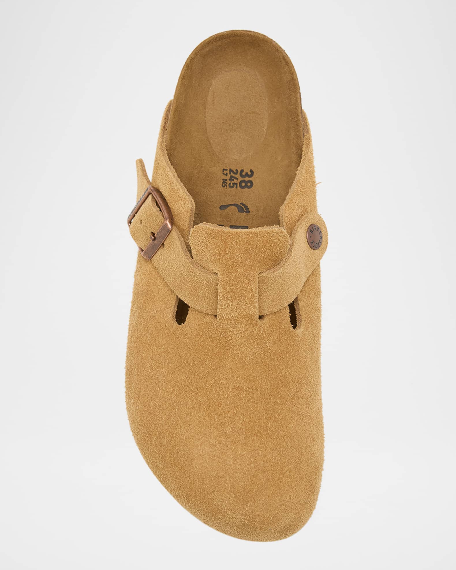 BIRKENSTOCK Boston Suede Buckle Slide Clogs | Neiman Marcus