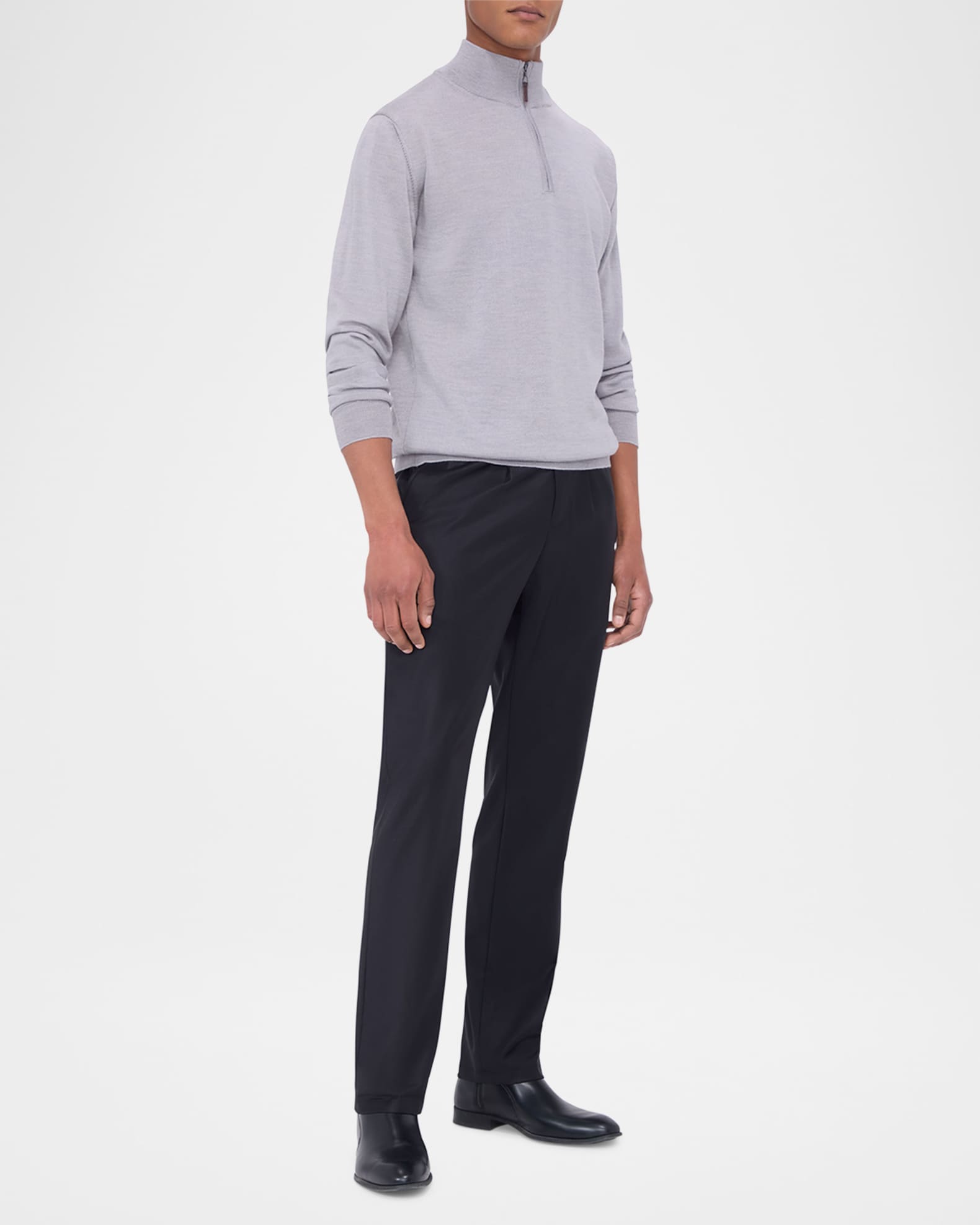 Bugatchi Men's Wool Quarter-Zip Sweater | Neiman Marcus