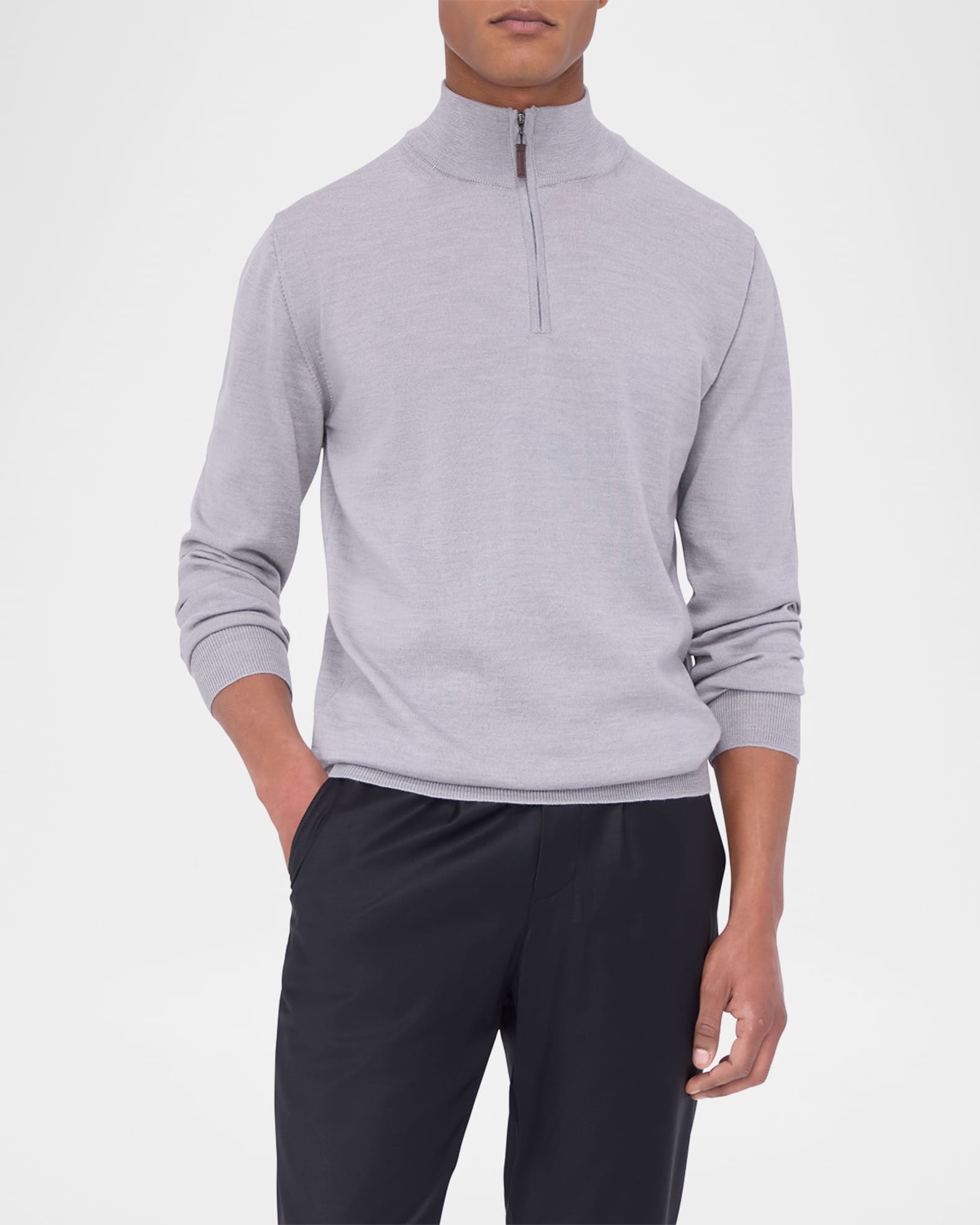 Bugatchi Men's Wool Quarter-Zip Sweater | Neiman Marcus