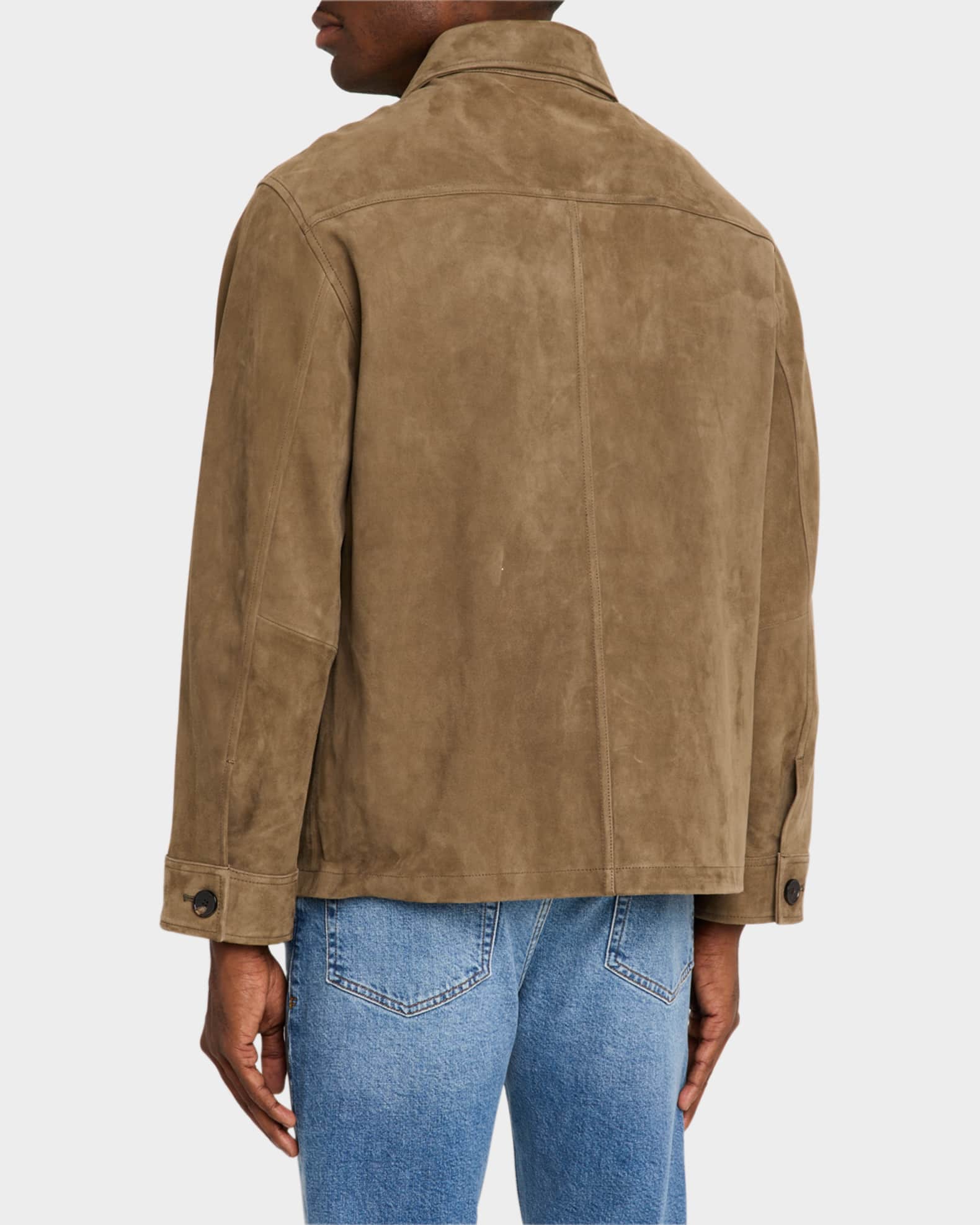 FRAME Men's Suede Chore Coat | Neiman Marcus