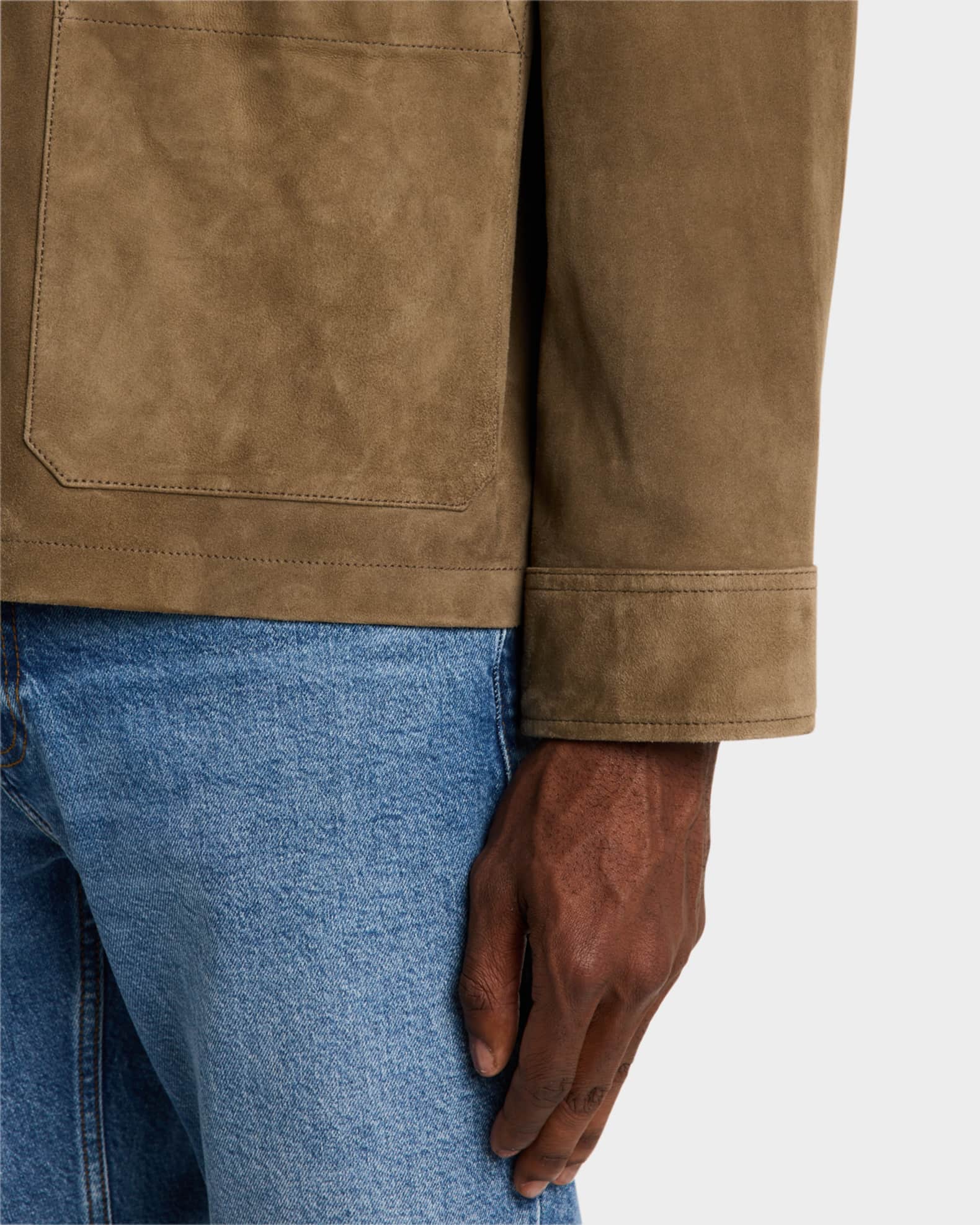 FRAME Men's Suede Chore Coat | Neiman Marcus