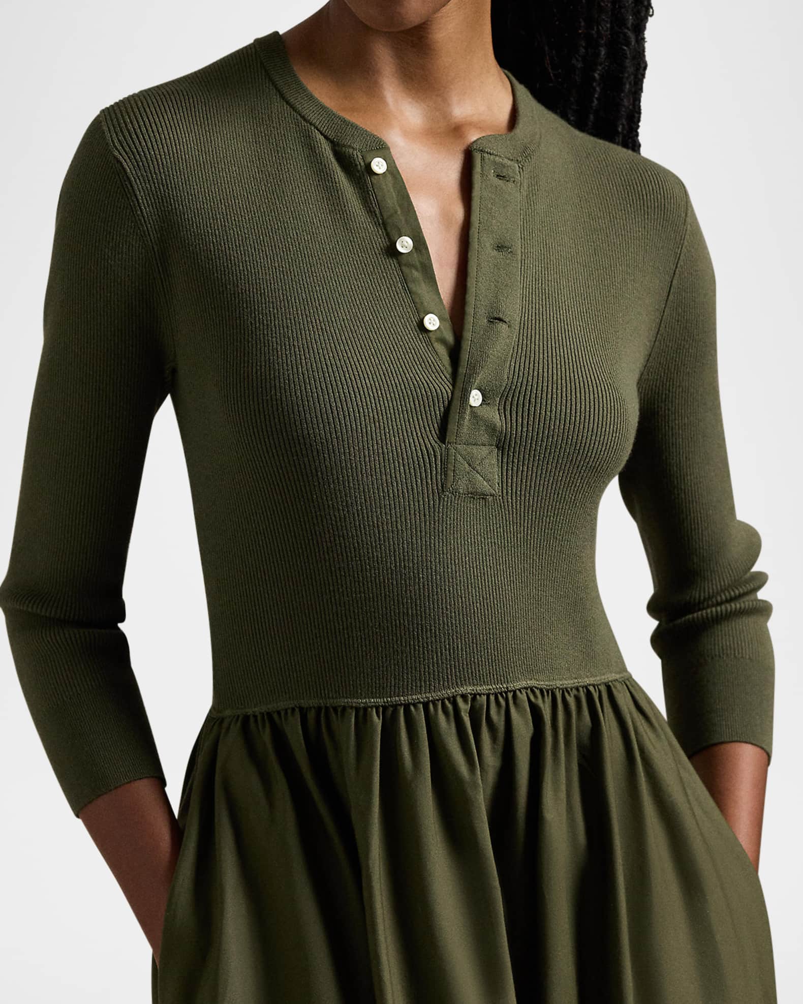 Polo Ralph Lauren Henley-Bodice Maxi Dress | Neiman Marcus