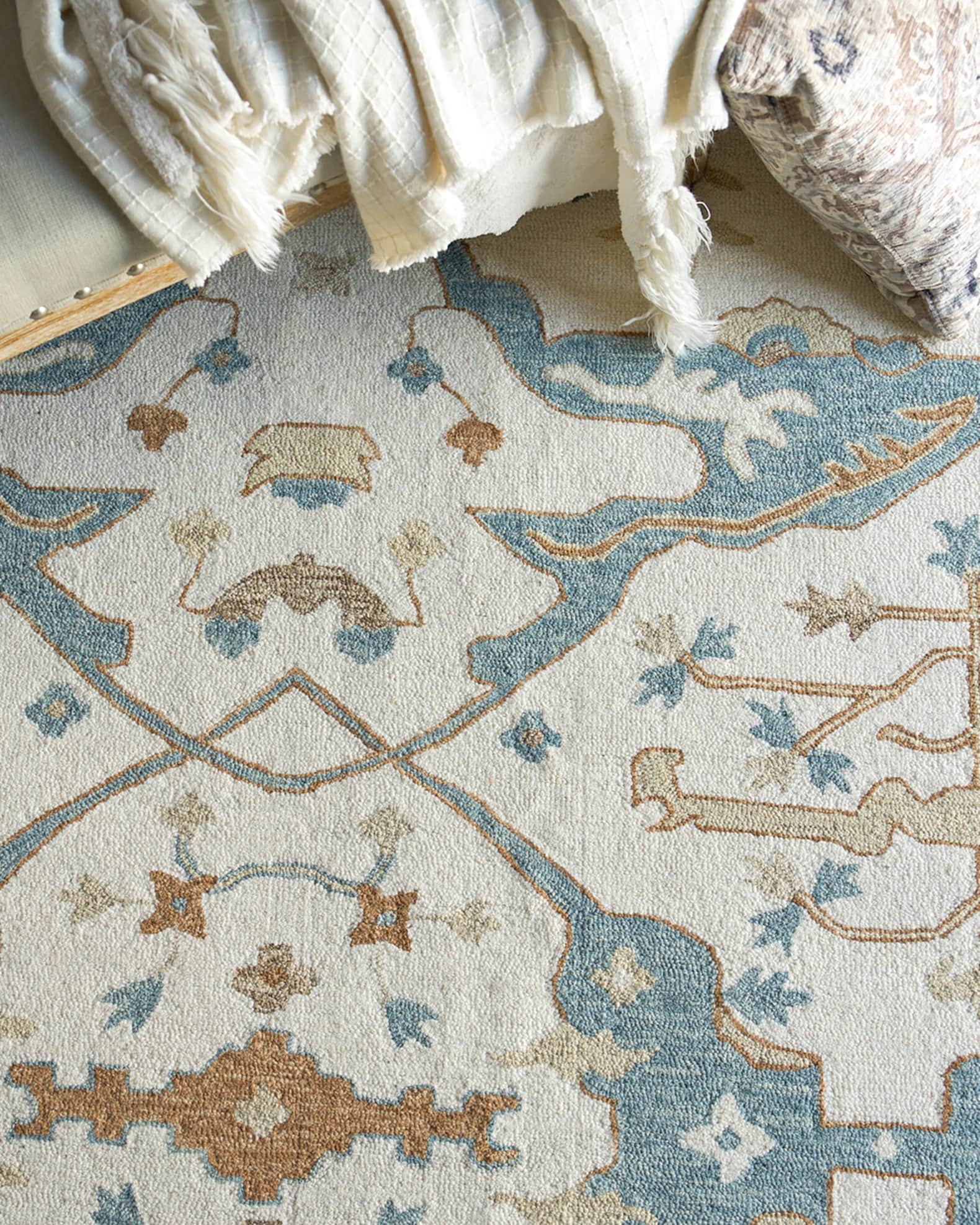 Claremont Oushak Hand-Tufted Ivory & Light Blue Rugs | Neiman Marcus