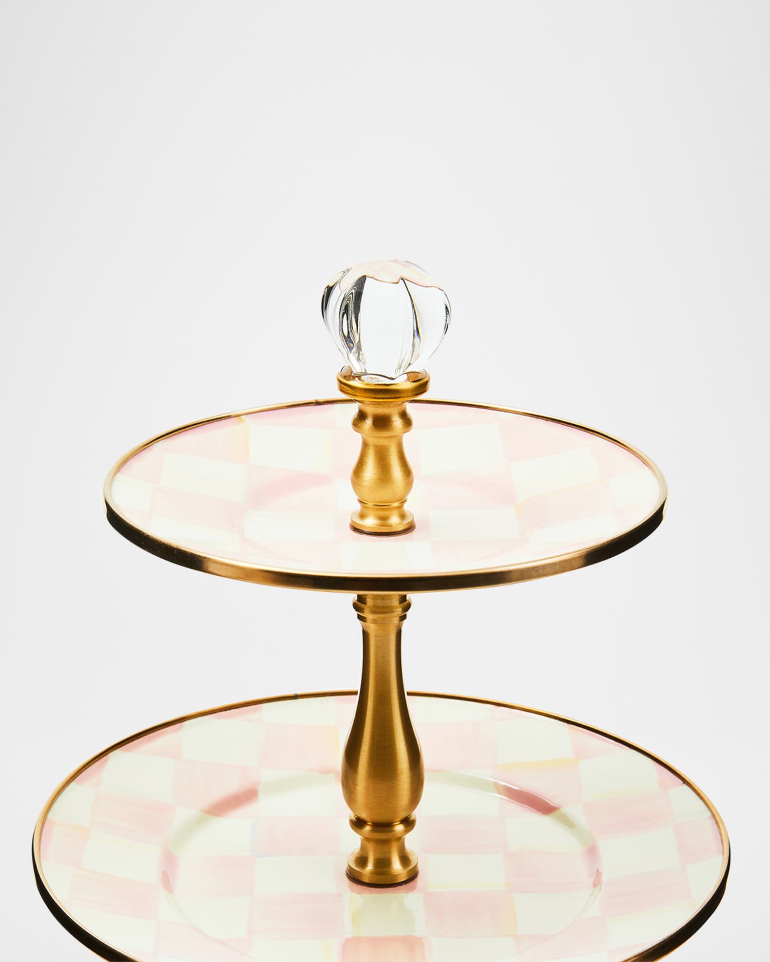 MacKenzie-Childs Rosy Check Three-Tier Sweet Stand | Neiman Marcus