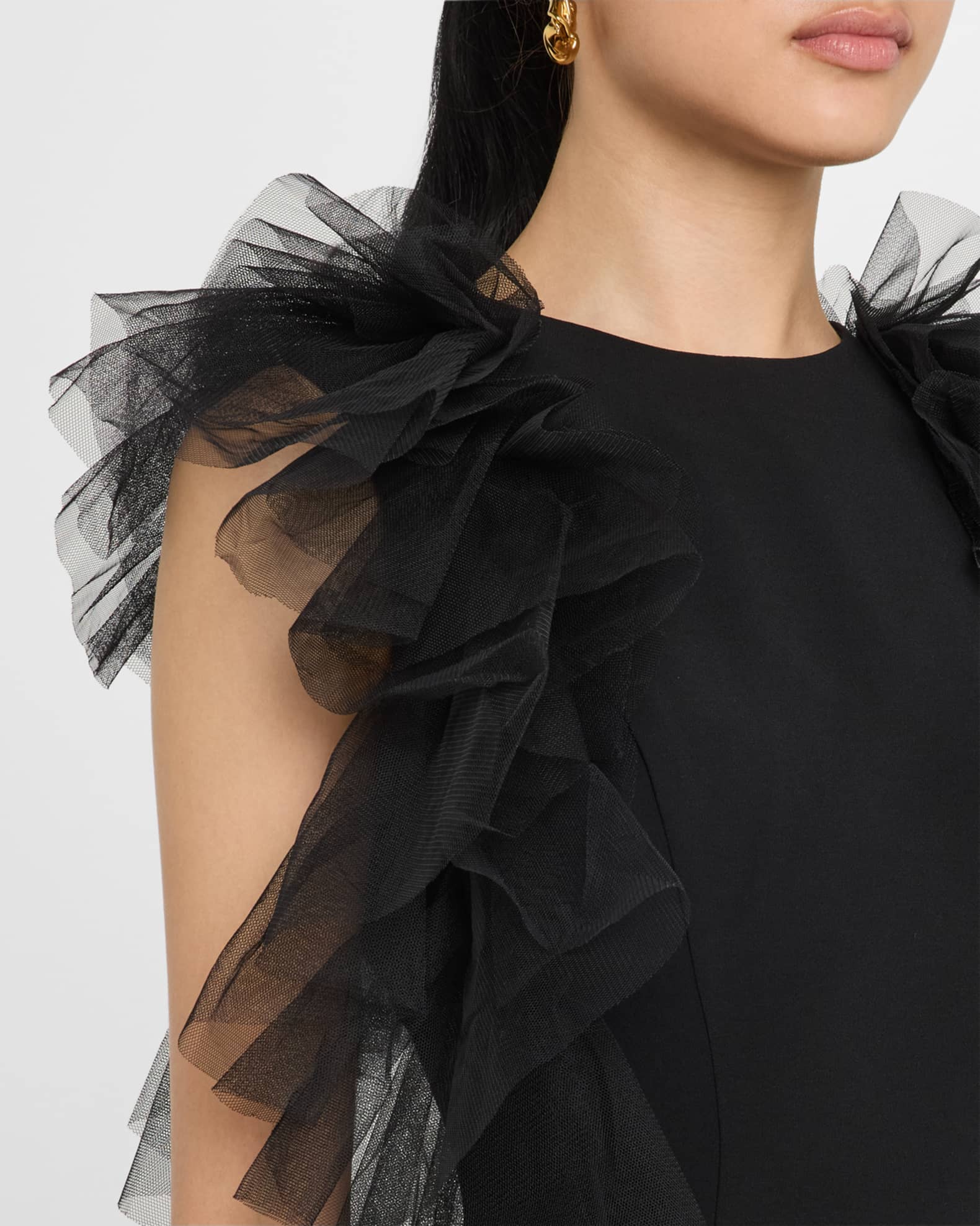 Jovani Ruffled Knee-Length Sheath Dress | Neiman Marcus